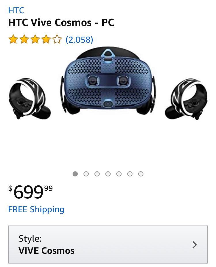 Vive Cosmos reviews on Amazon are now mixed with Vive Classic & Pro Reviews... | Scrolller