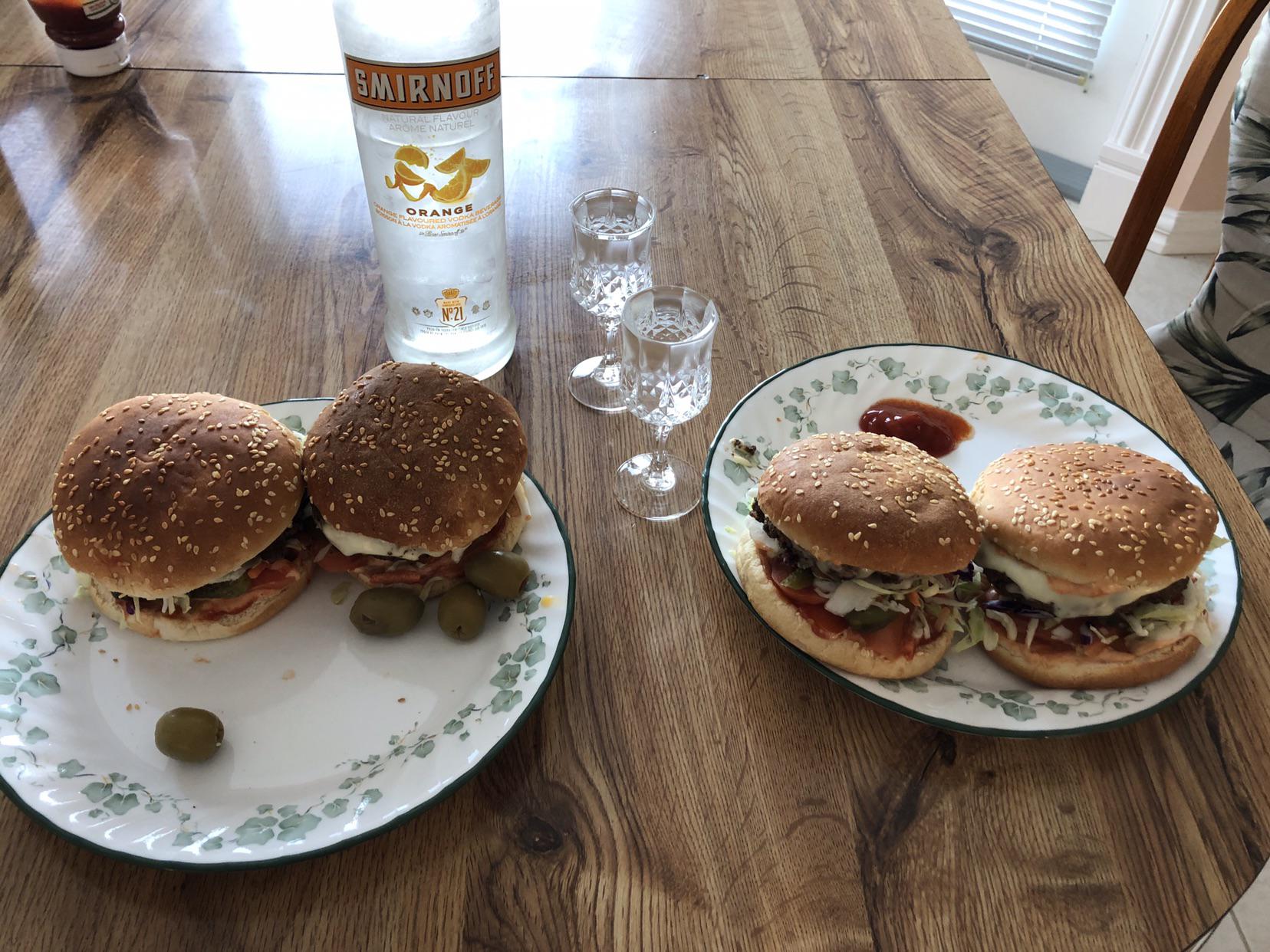 Vodka and homemade hamburger | Scrolller