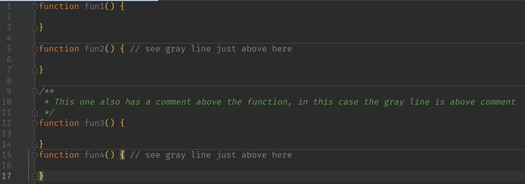 vscode: is there any way to display horizontal line separators between functions? | Scrolller