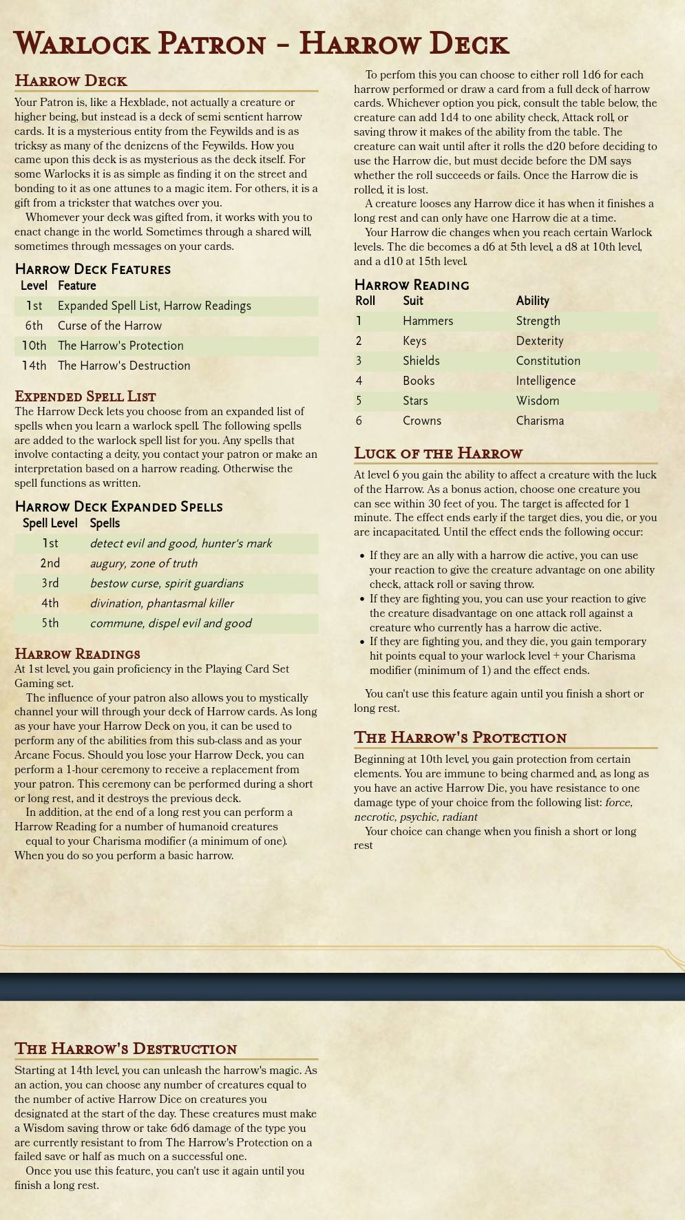 Warlock Subclass - The Harrow Deck | Scrolller