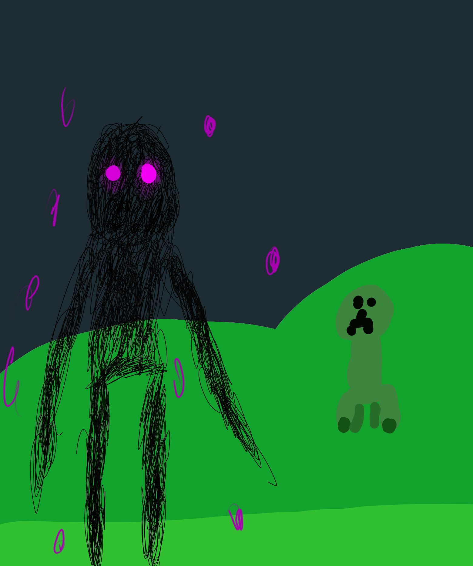 Was bored, so I drew a realistic Enderman. | Scrolller
