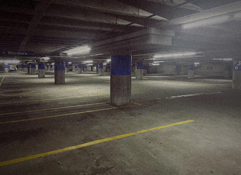 was in an empty underground parking garage today. the lack of sound while being above a bustling ...