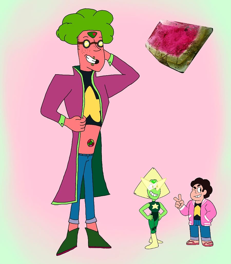 Watermelon Tourmaline, the weeb fusion of Peridot and Steven! | Scrolller