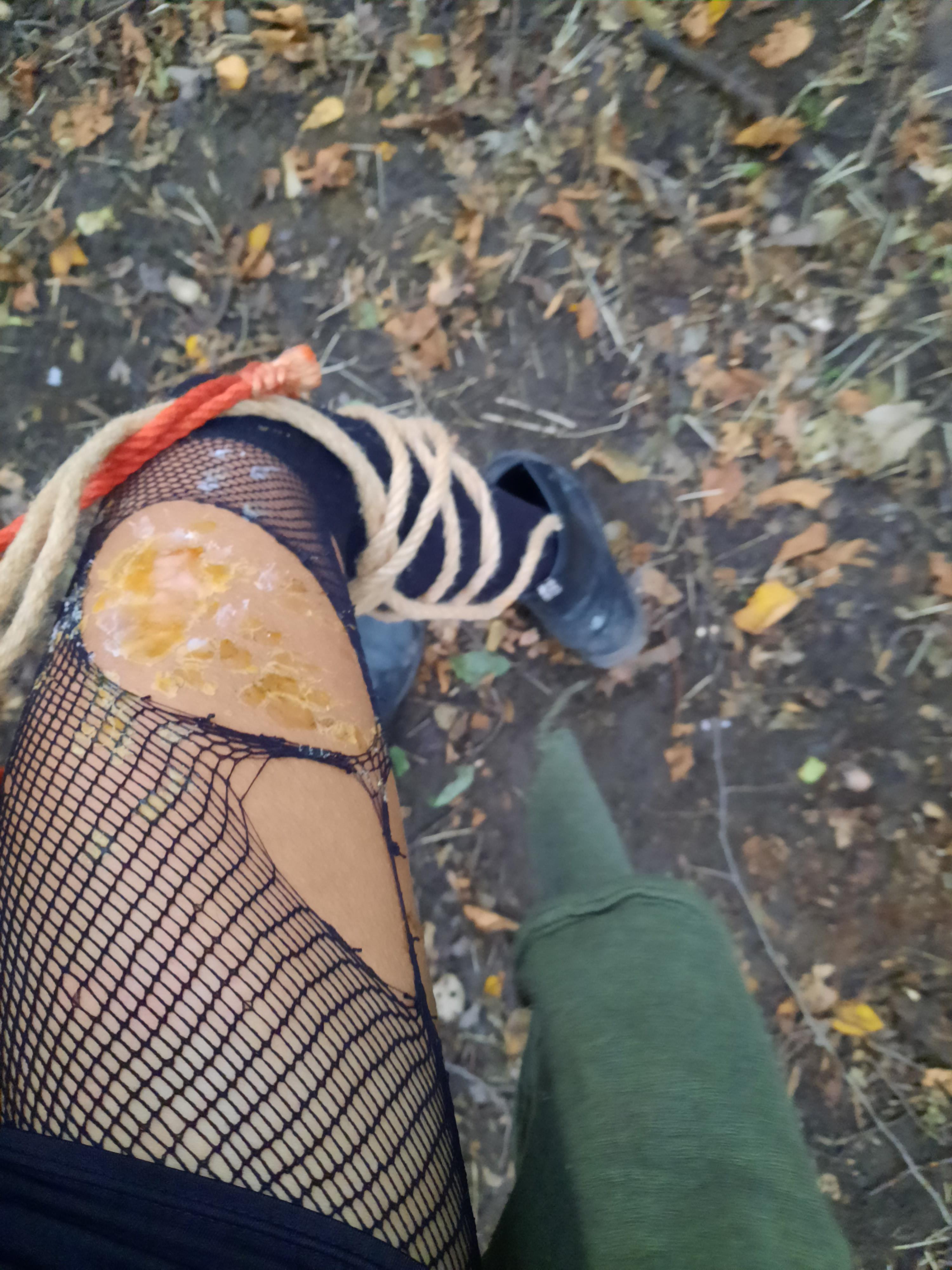 Wax play in the woods ~ we did a shoot for my friends kinky self care box and I was in my ...