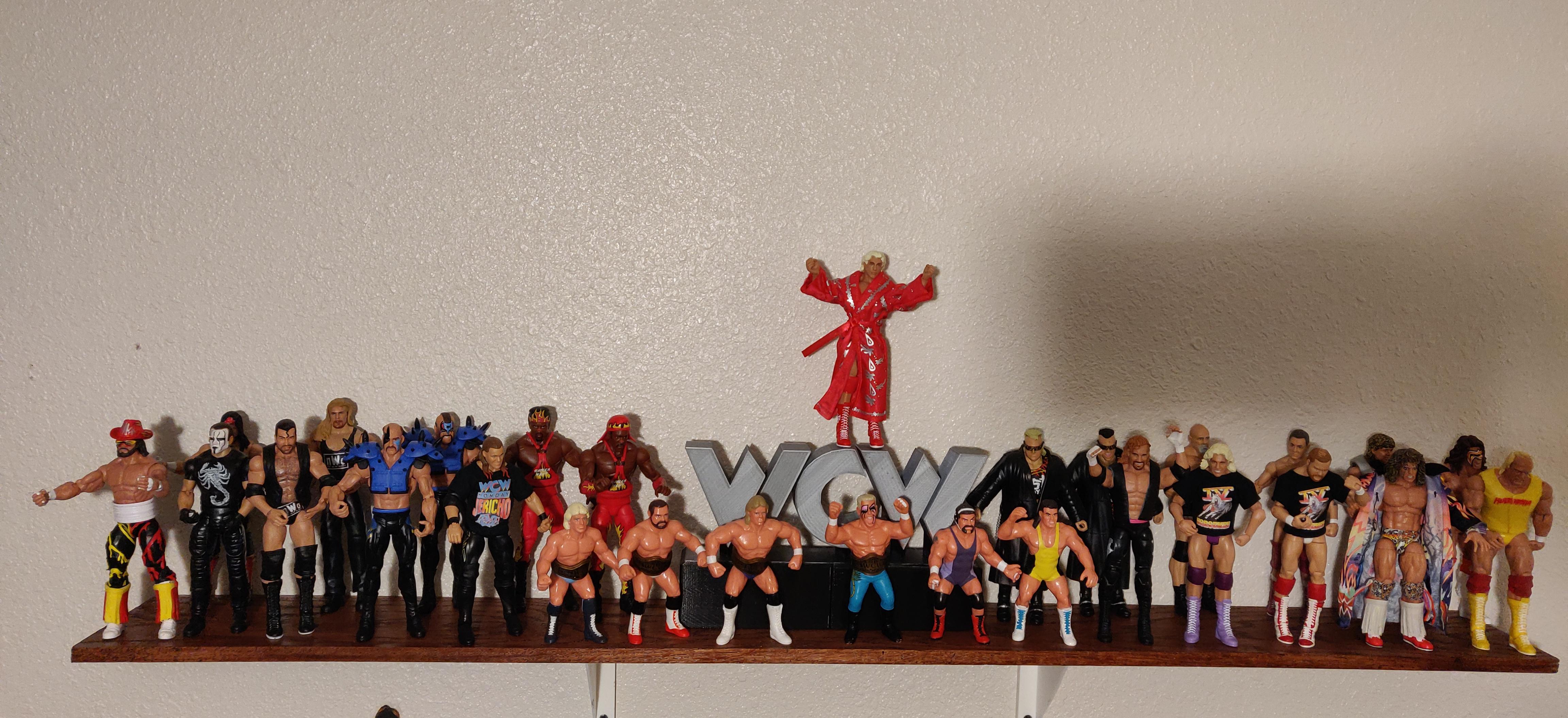 WCW Mattel and Galoob partial collection. This is all I could fit on the shelf. | Scrolller