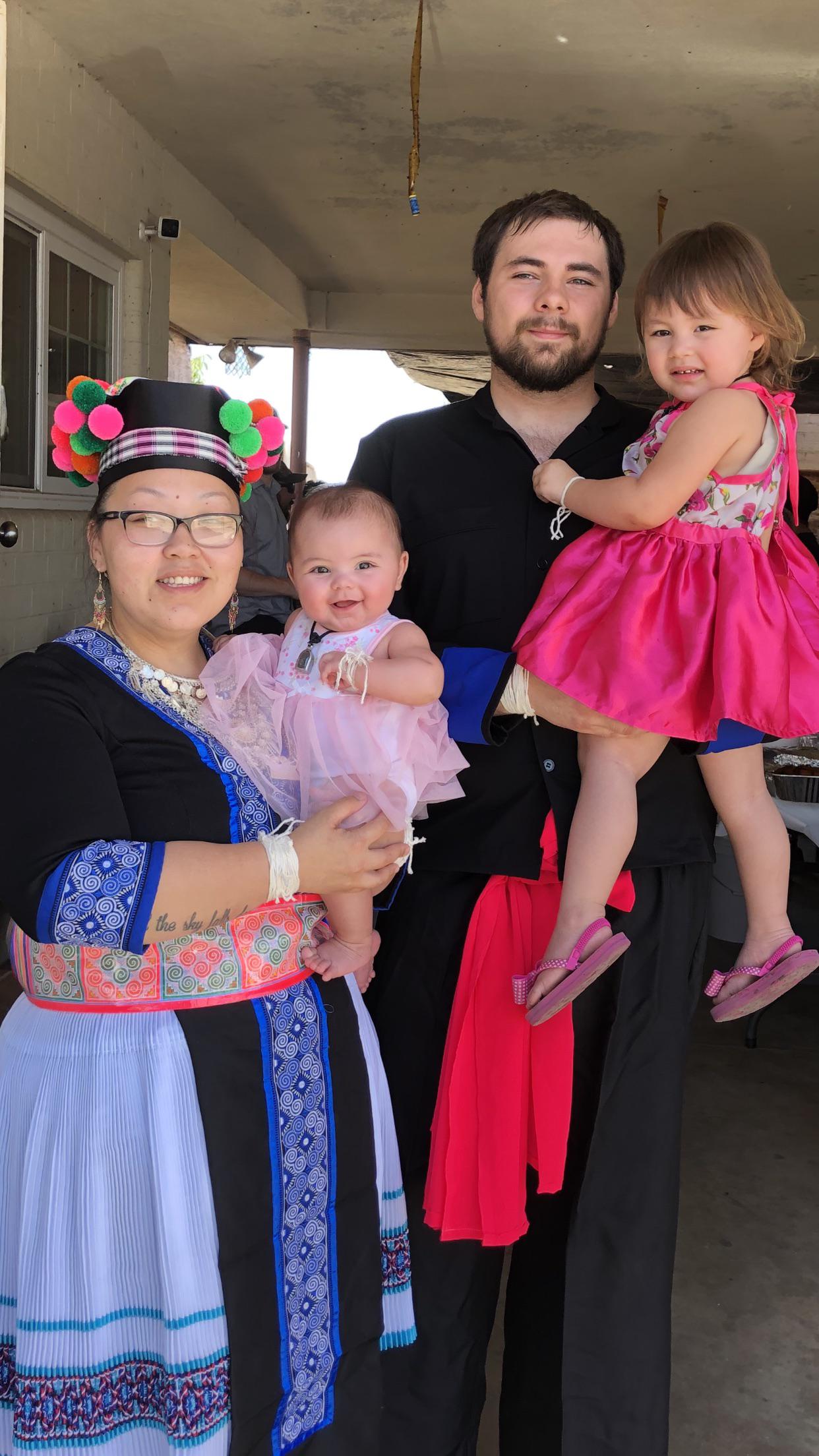 We(F/31 & M/24) got married the Hmong way! Here we are in traditional Hmong clothes holding our ...