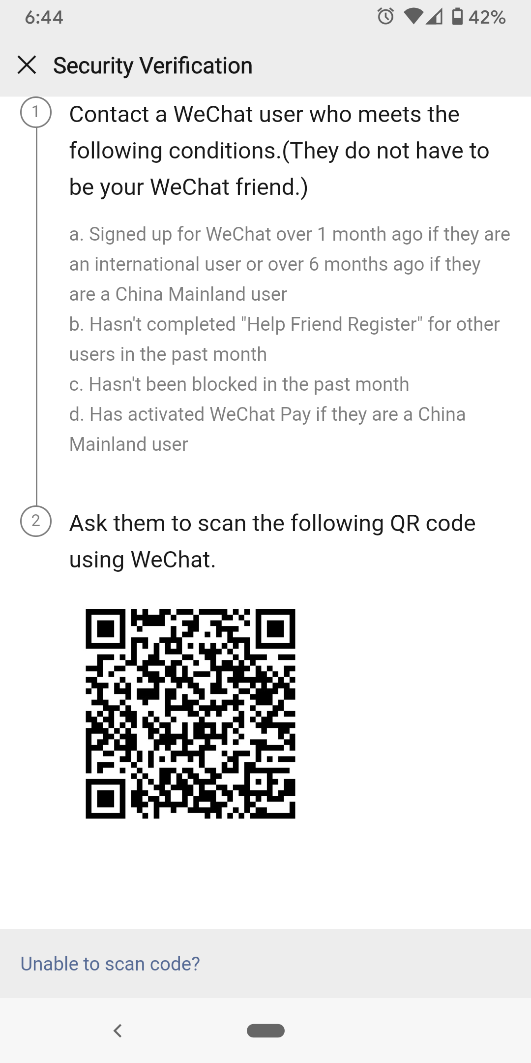 Wechat Verification Help . thanks in advance | Scrolller