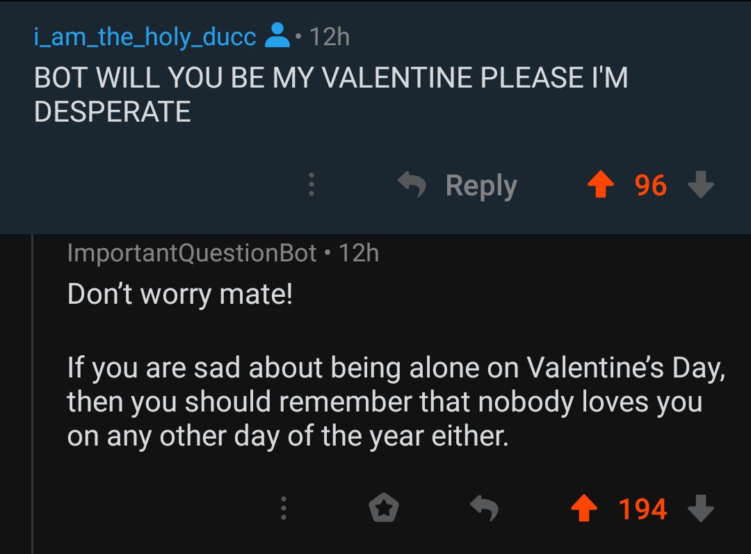 Well, thanks bot. :( | Scrolller