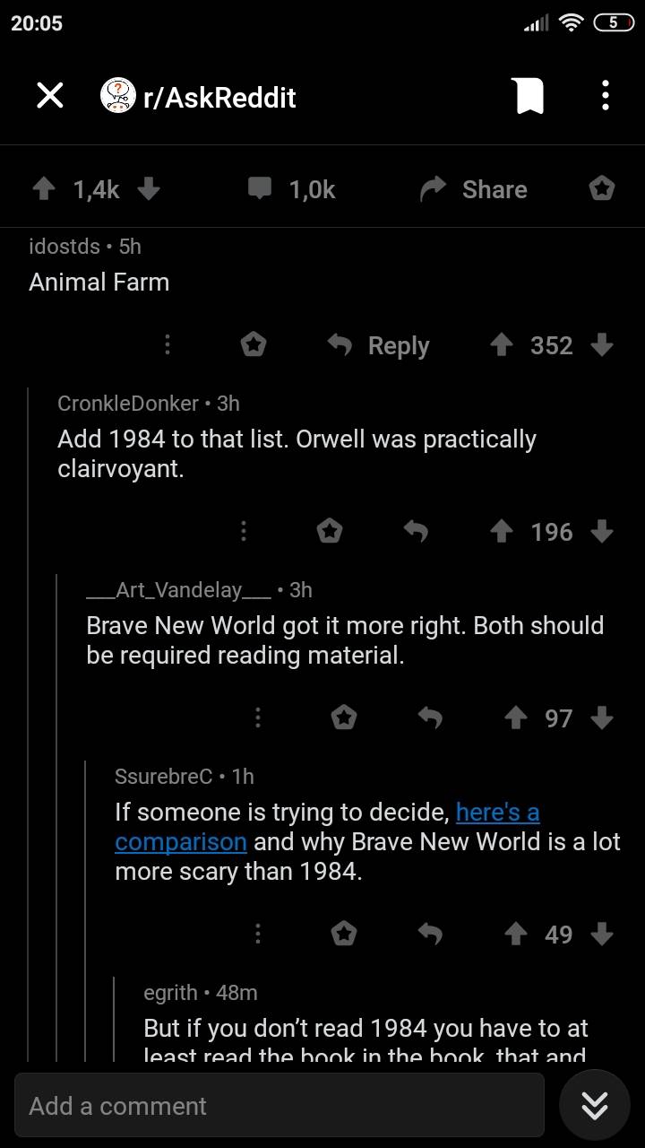 "What's the book you'd suggest everyone to read?" | Scrolller