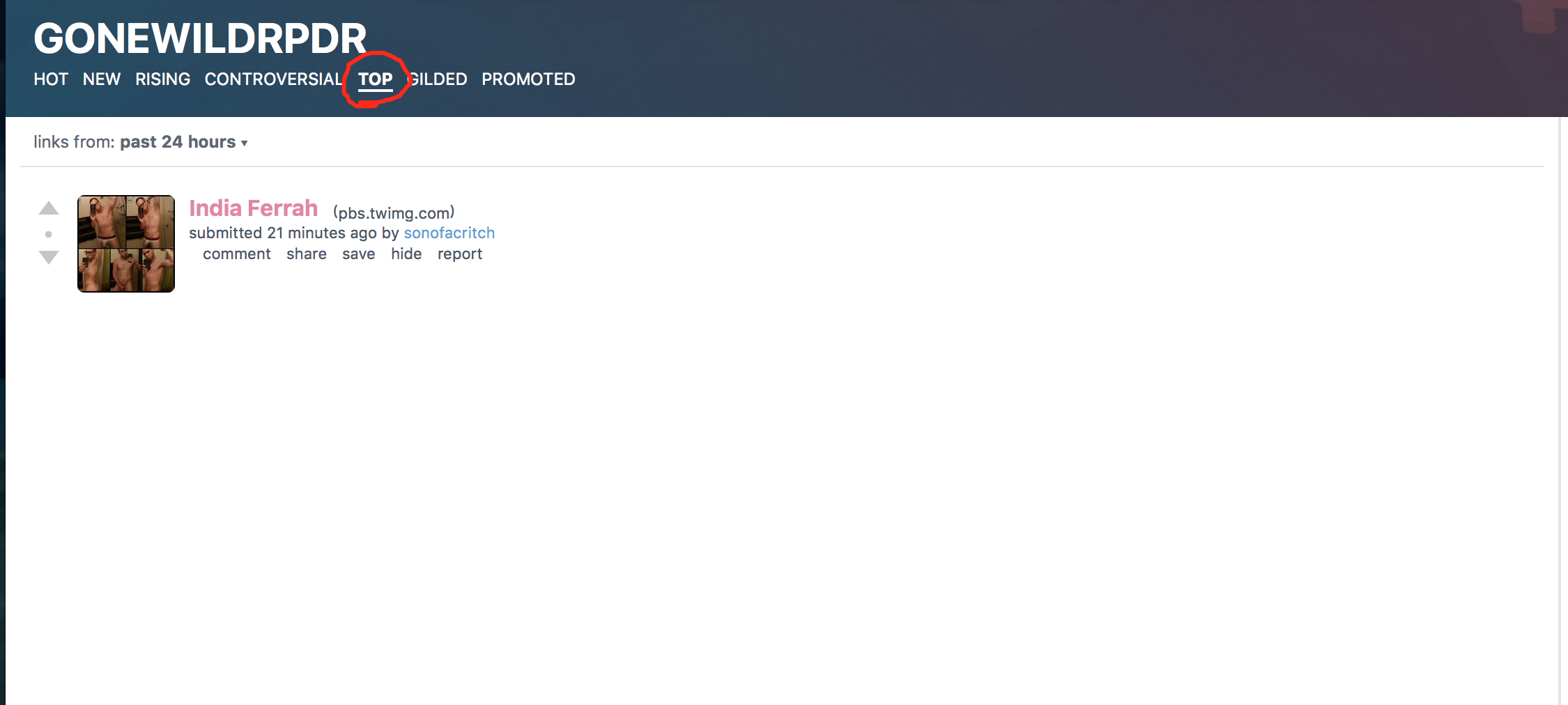 Why is the tops section empty? | Scrolller
