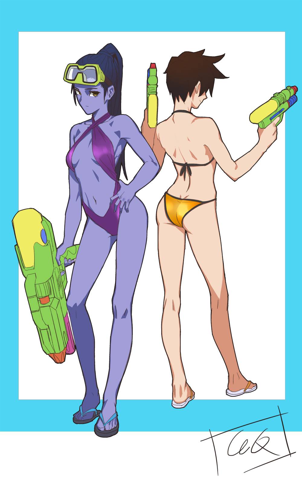 Widowmaker and Tracer in bikini & flip flops [Overwatch] | Scrolller