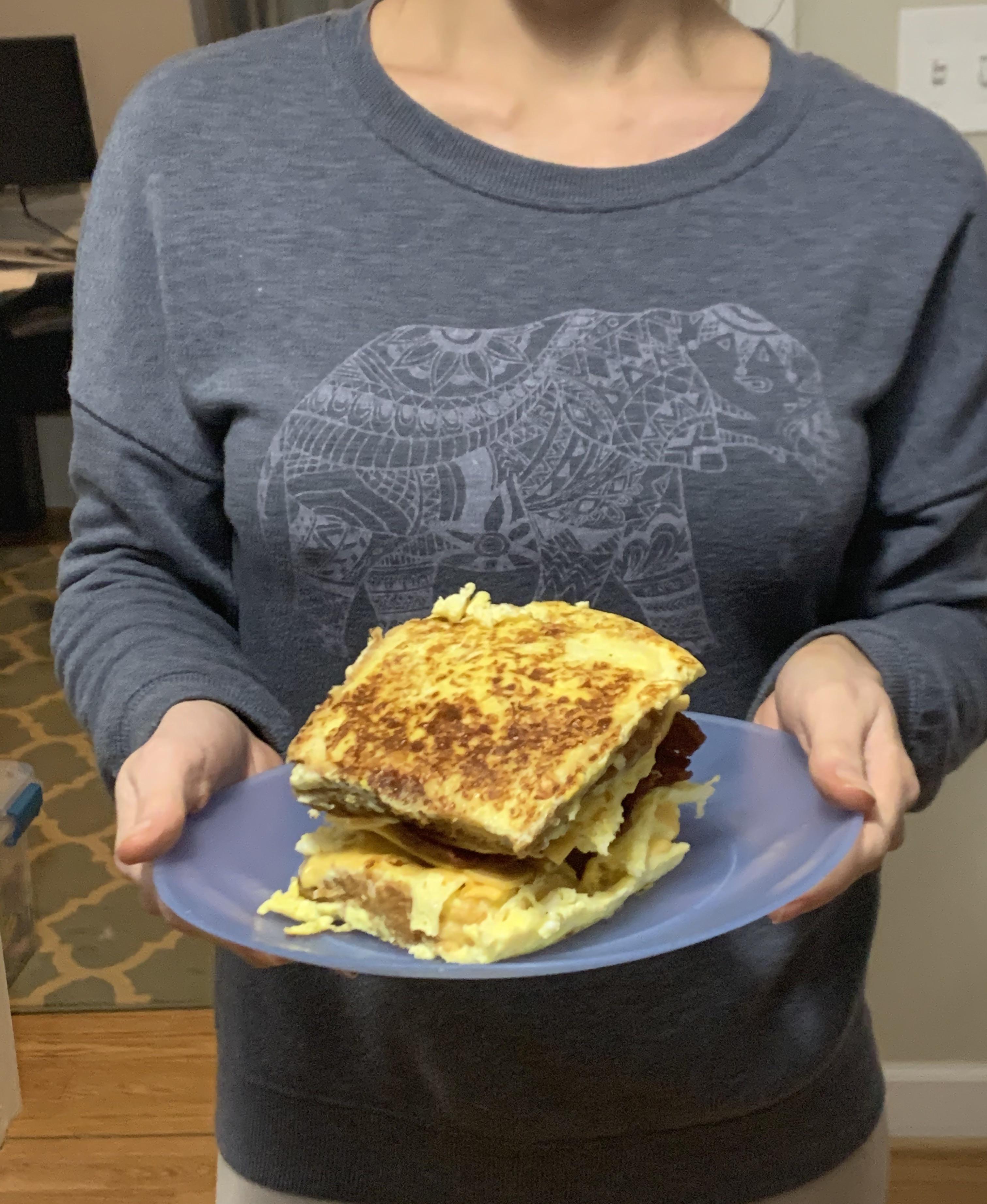 Wifey made me this ridiculous breakfast “sandwich.” | Scrolller