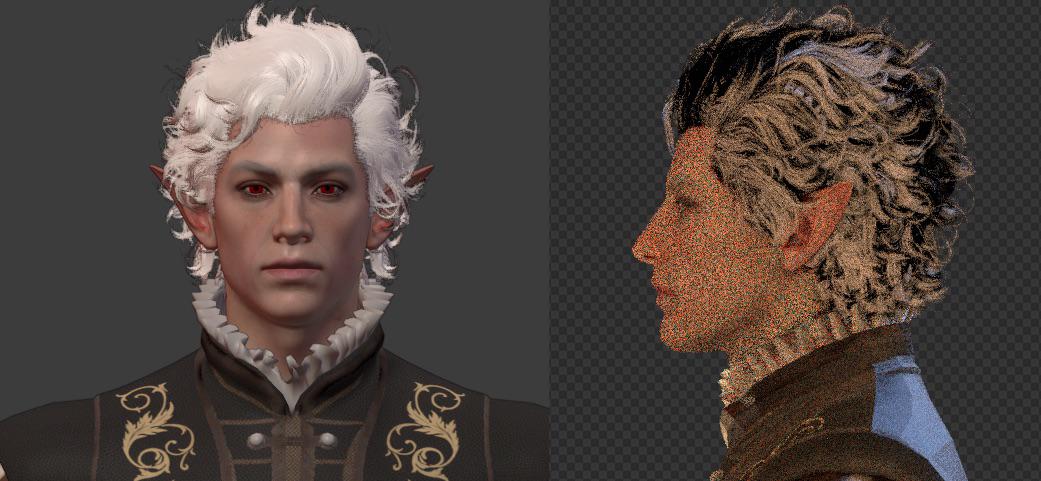 [WIP] Cobbled together a diffuse texture for Astarion | Scrolller