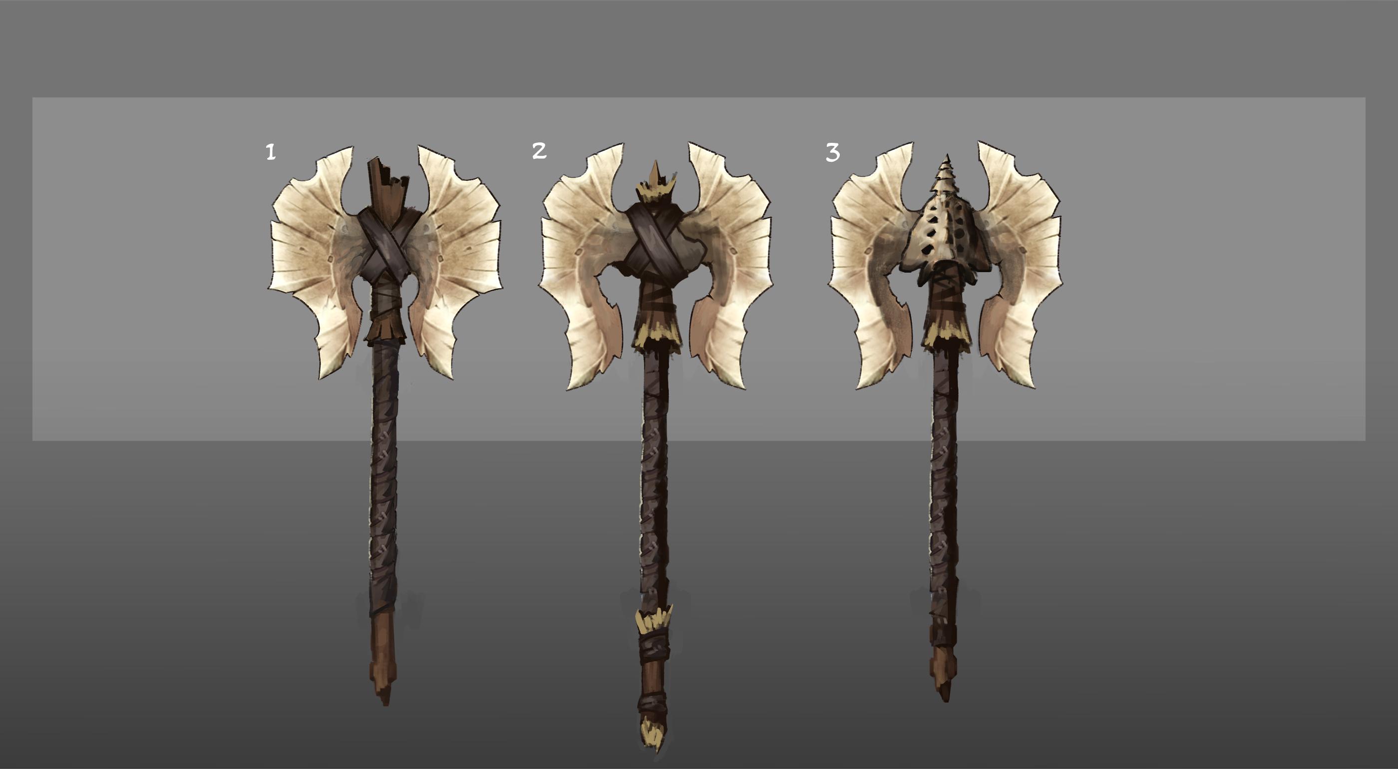 WIP two-handed bone axe | Scrolller