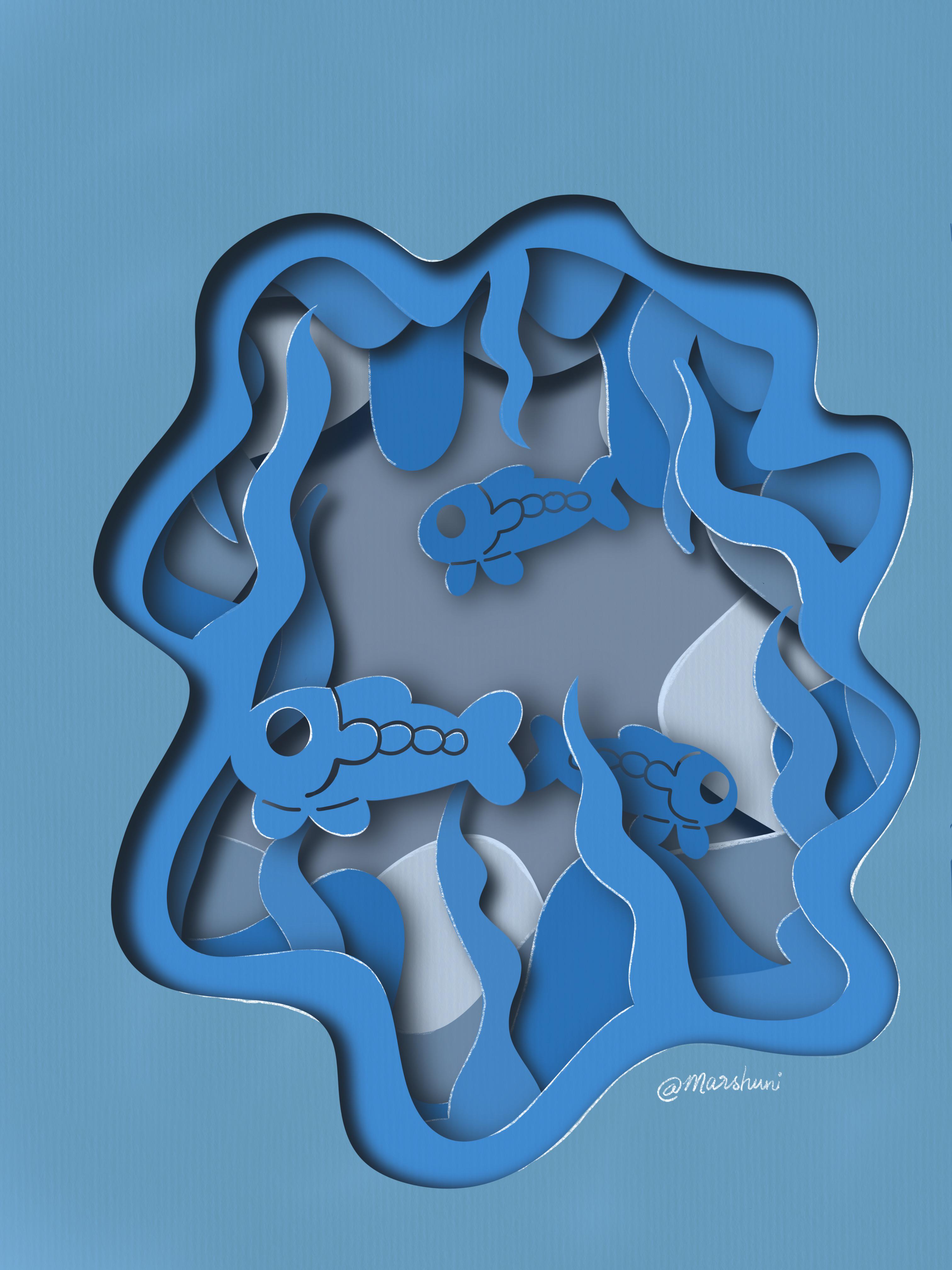 Wishiwashi papercut art | Scrolller