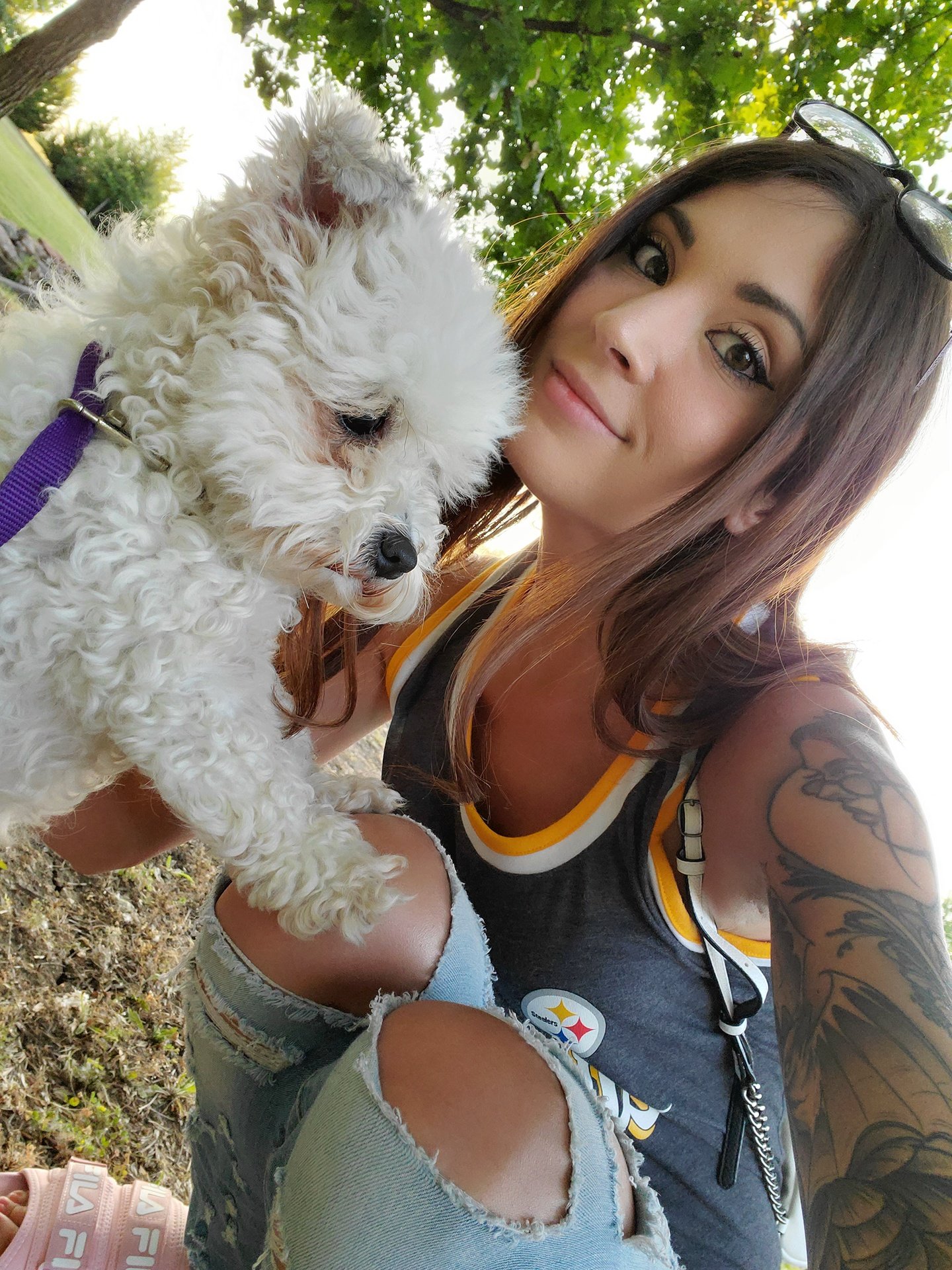 With her dog | Scrolller