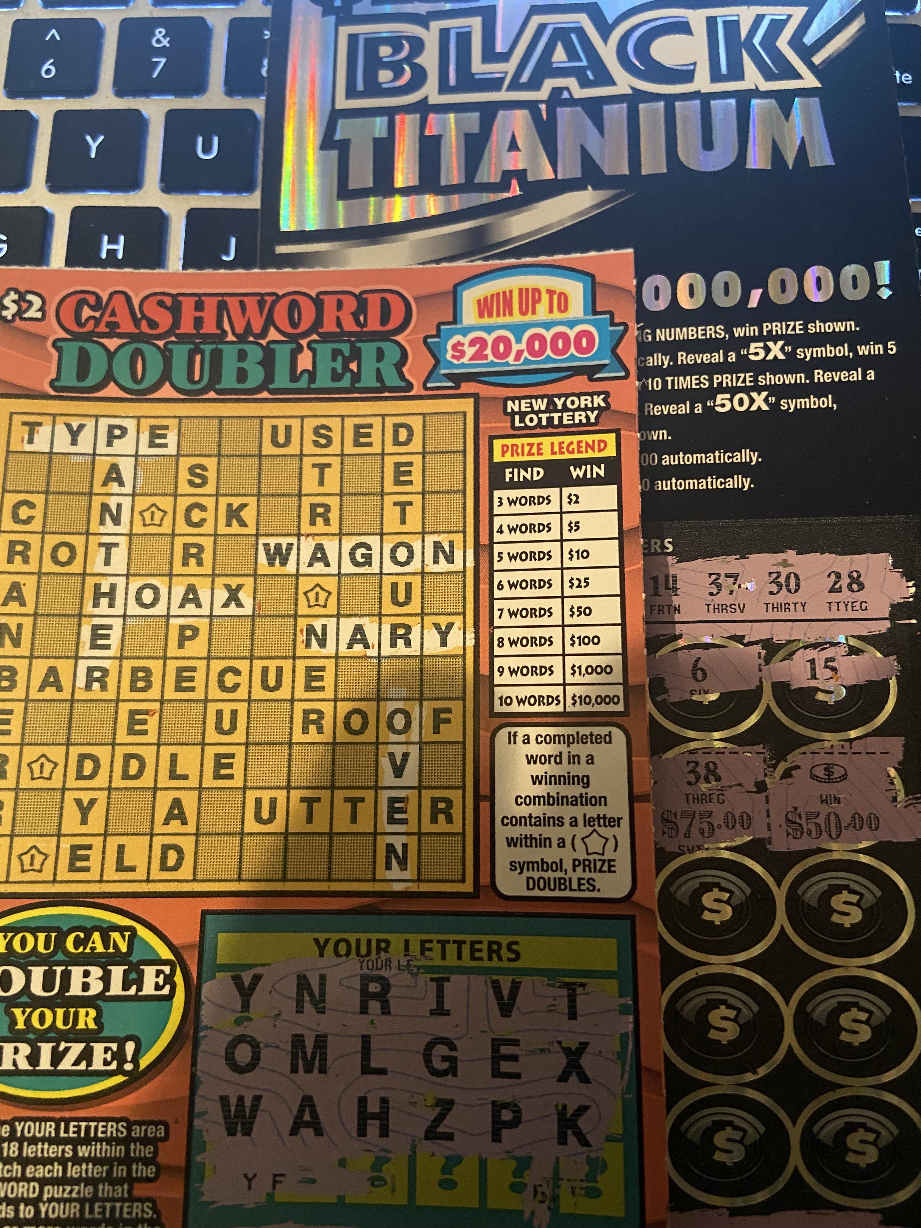 Won $100 between a $2 and $30 ticket. | Scrolller