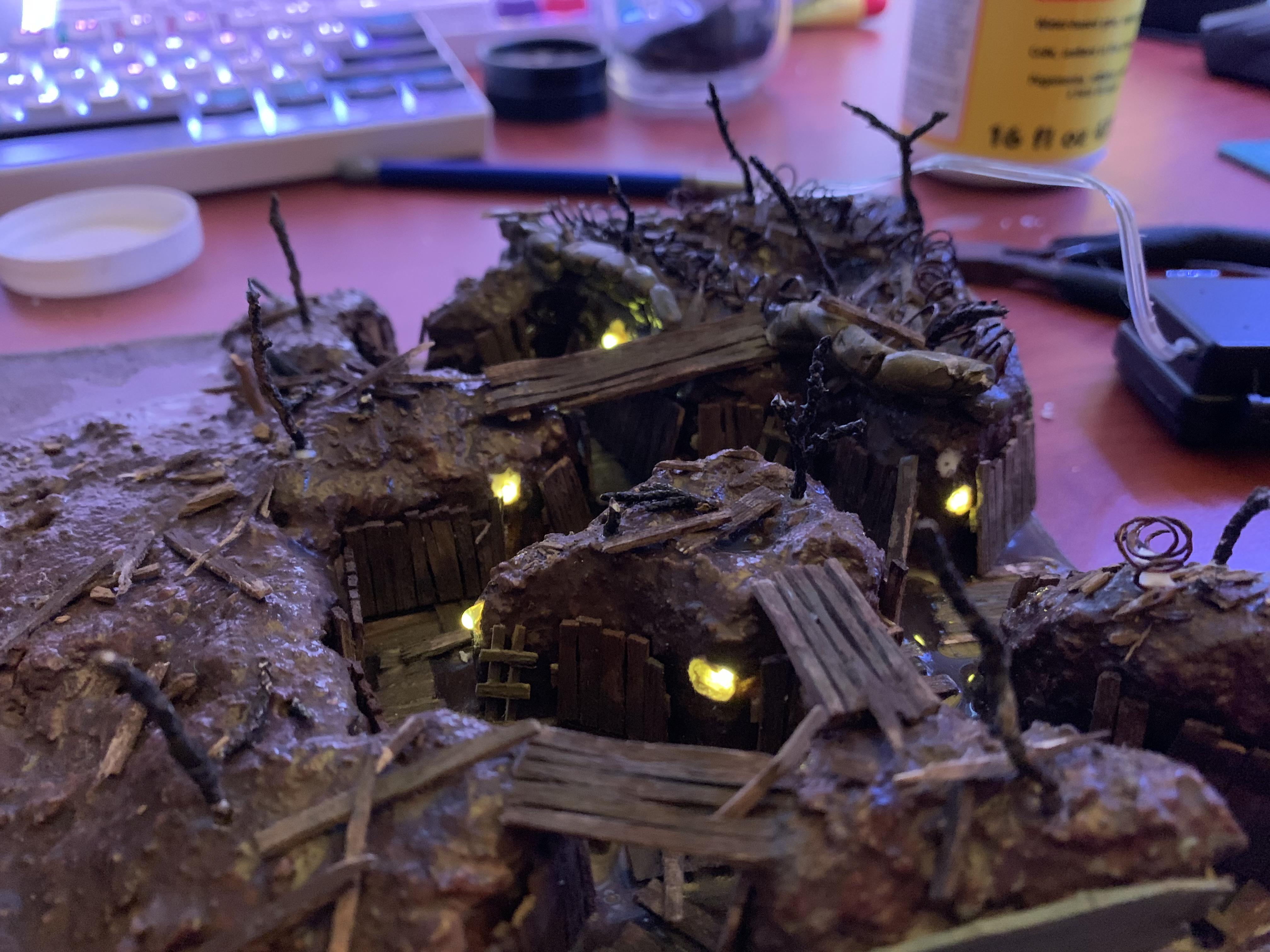 Working on some lighting for my trench diorama! | Scrolller