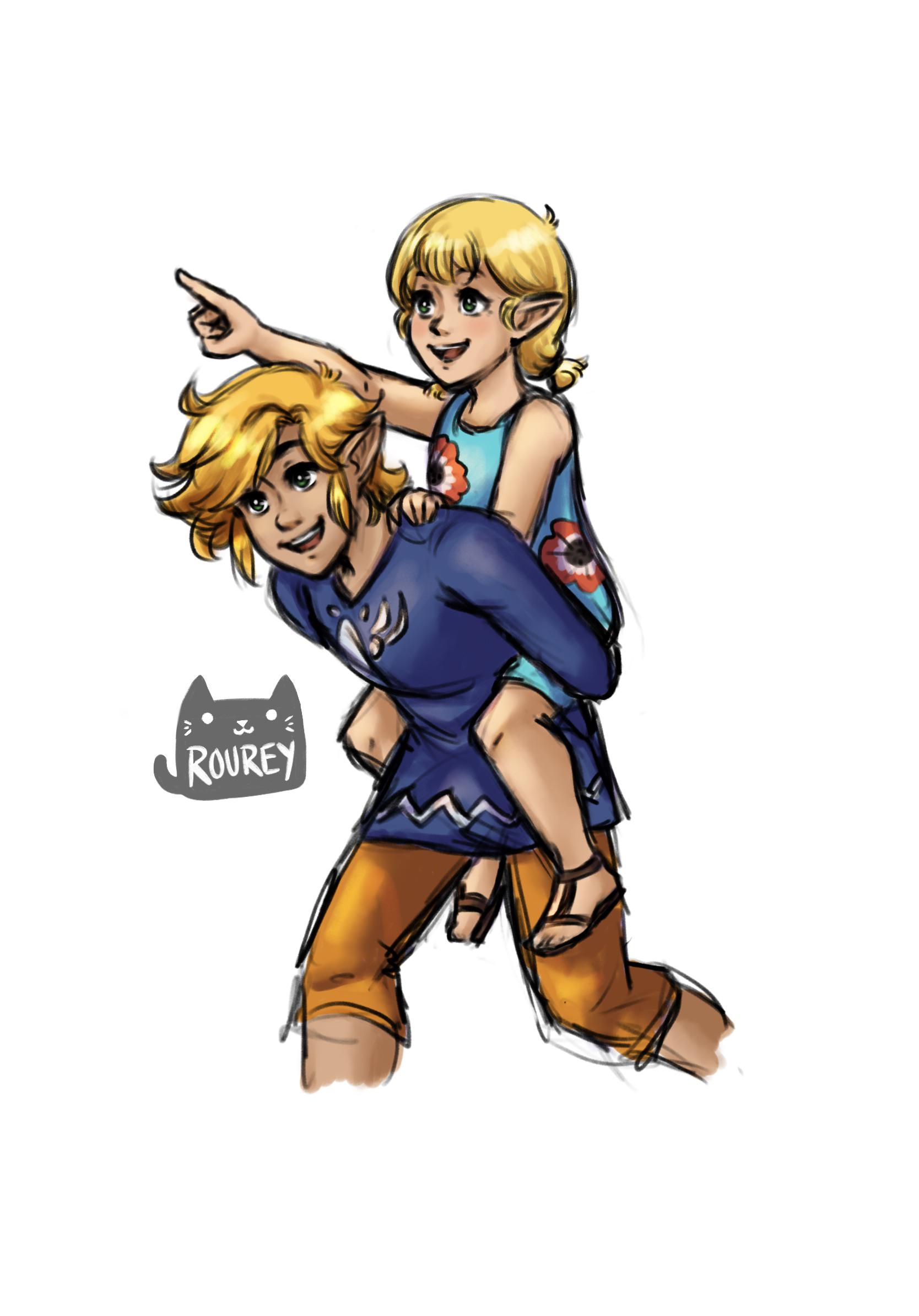 [WW] [OC] Doodle of Link and Aryll by me! | Scrolller