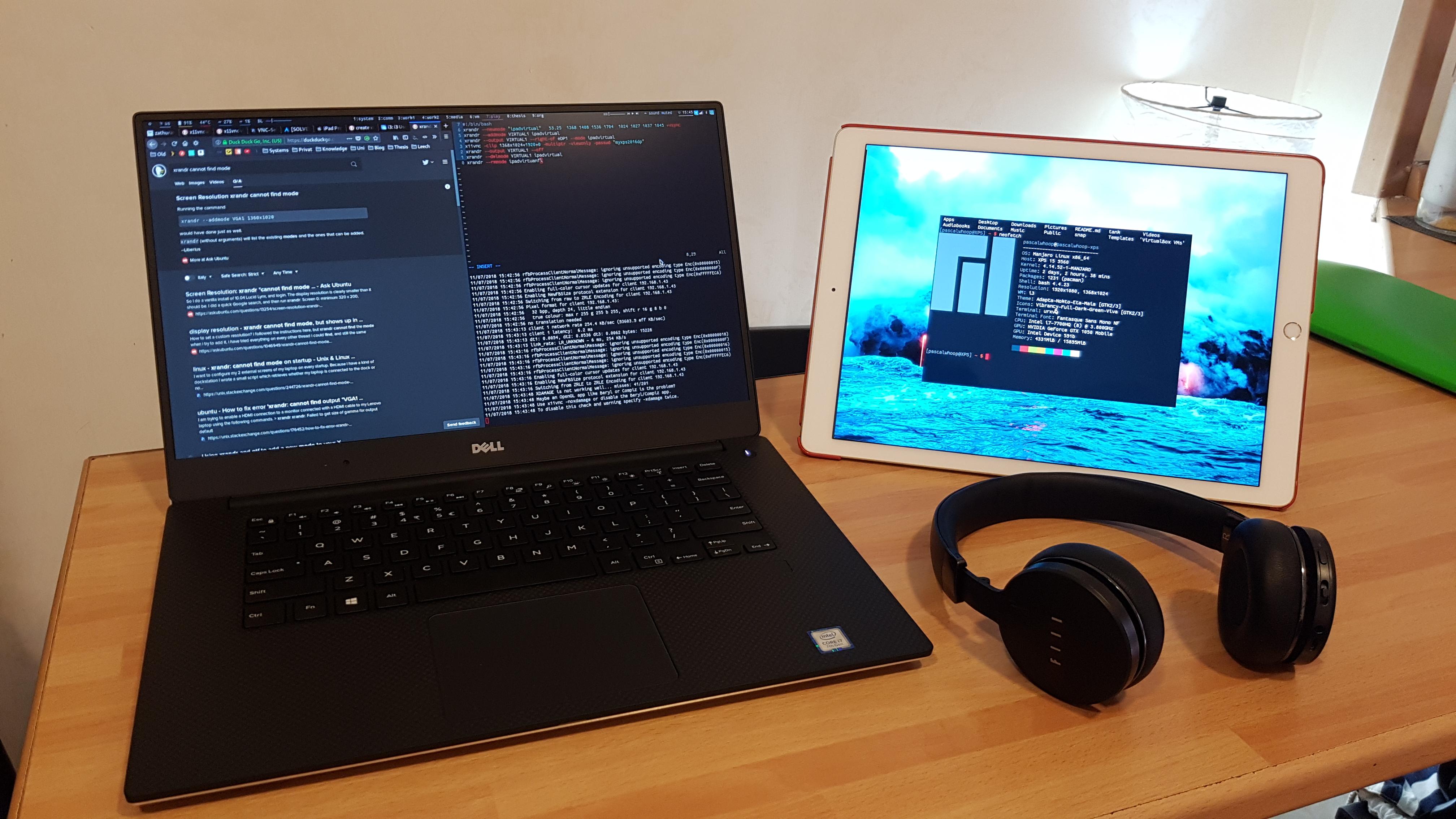 [XPS-iPad] Dual screen setup with x11vnc, iPad and XPS on i3 | Scrolller