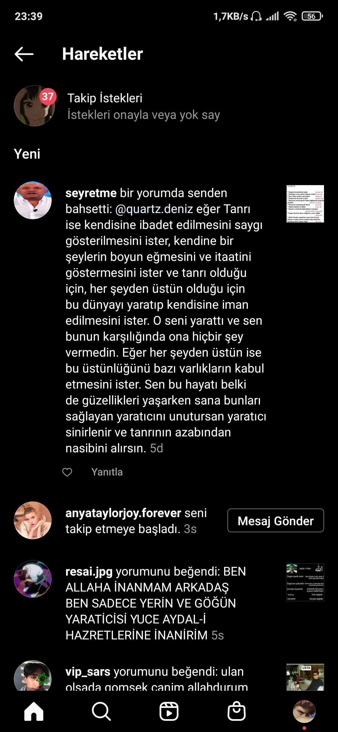 Ya abi bu millet neden bu kadar amsalak aq adama ben yoruma yapistirdigim attigim posttaki ...