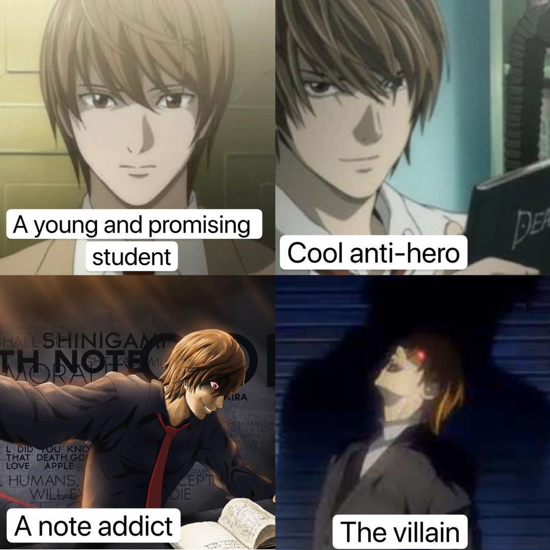 Yagami Light's character development in a nutshell: Slowly descending into madness | Scrolller