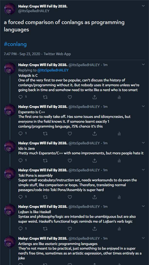 You’ve heard of “carbon as alcohol”... Get ready for “conlangs as programming languages ...
