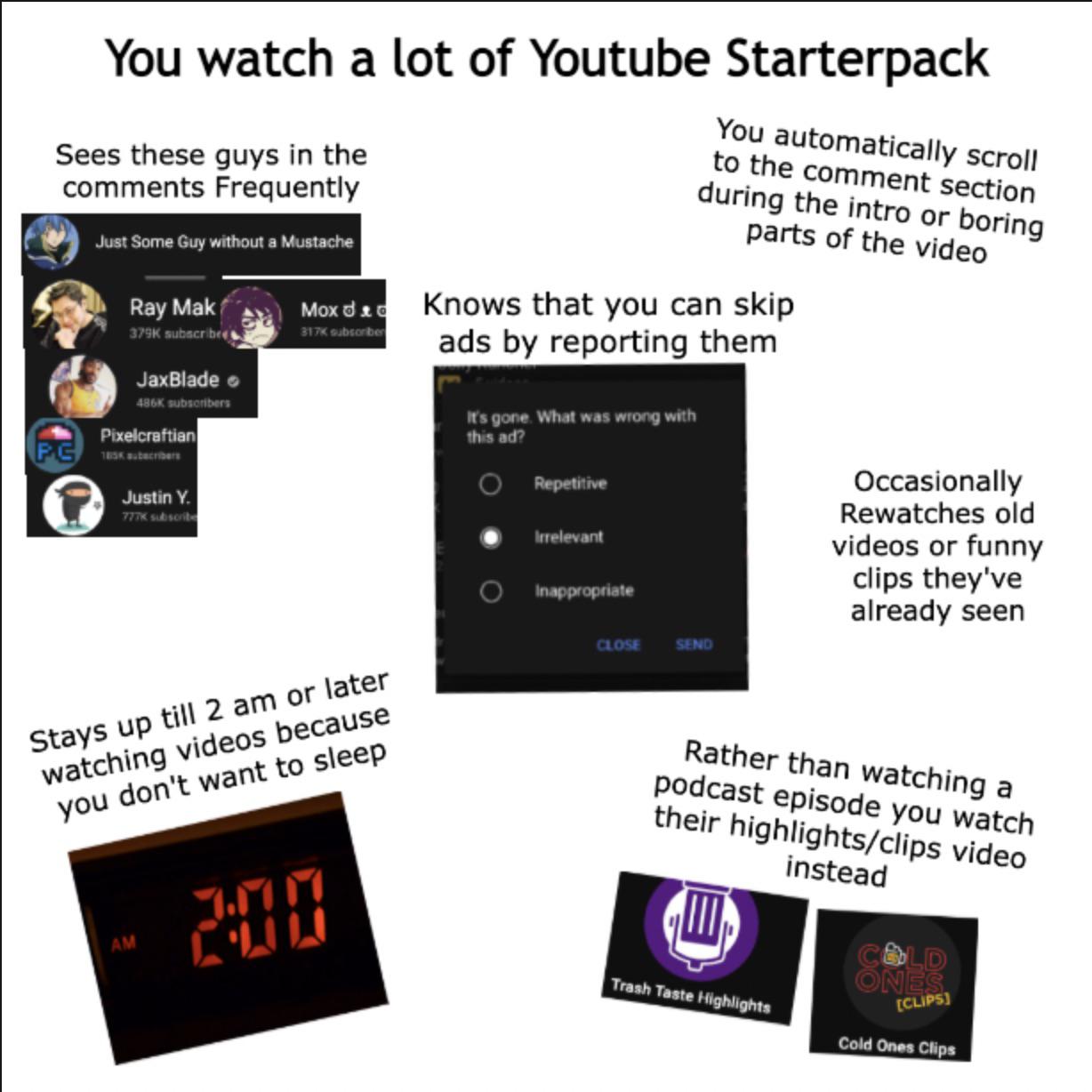 You watch a lot of YouTube starterpack | Scrolller
