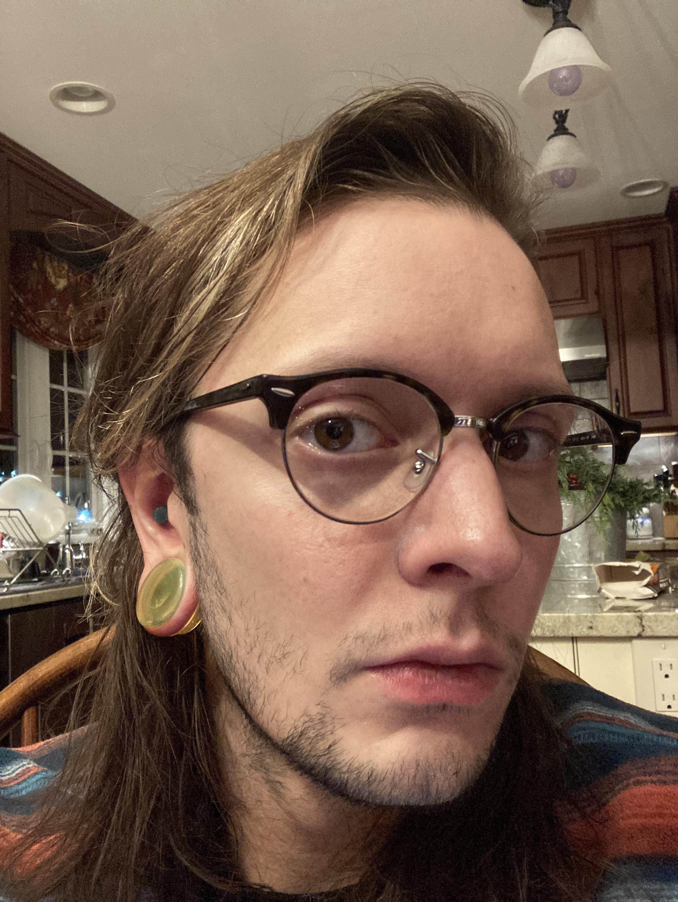 1” lobes 4g+14g conch piercings secret 12g septum :) | Scrolller