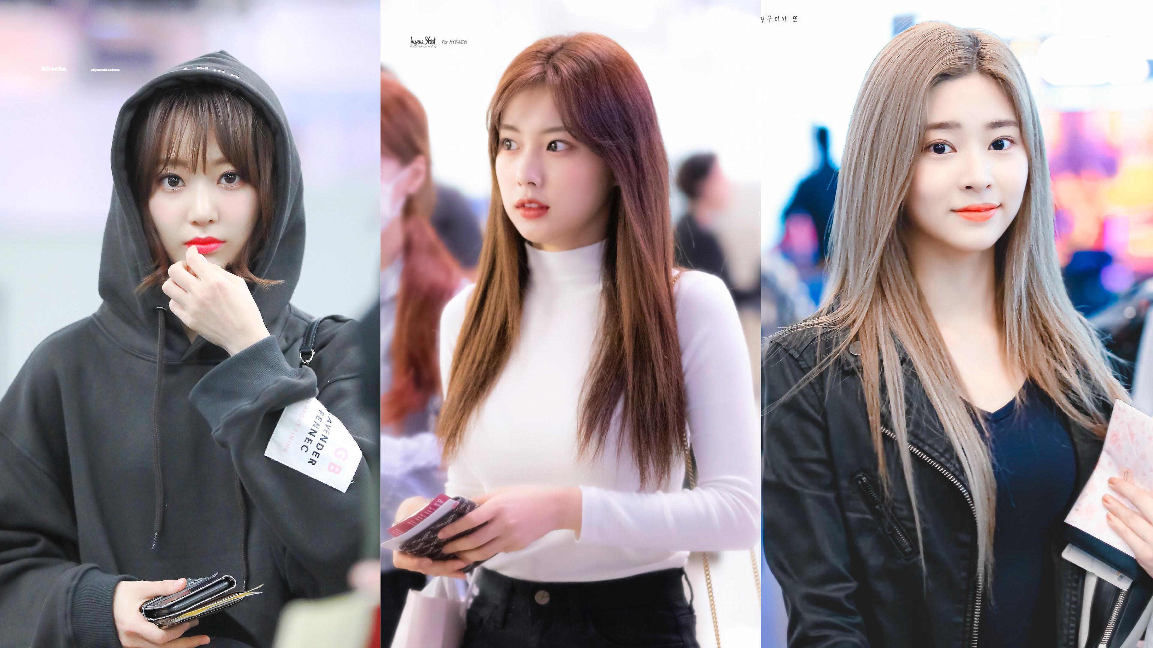 181215/191025/191004 Miyawaki Sakura, Kang Hyewon, And Kim Minjoo @ The Airport | Scrolller