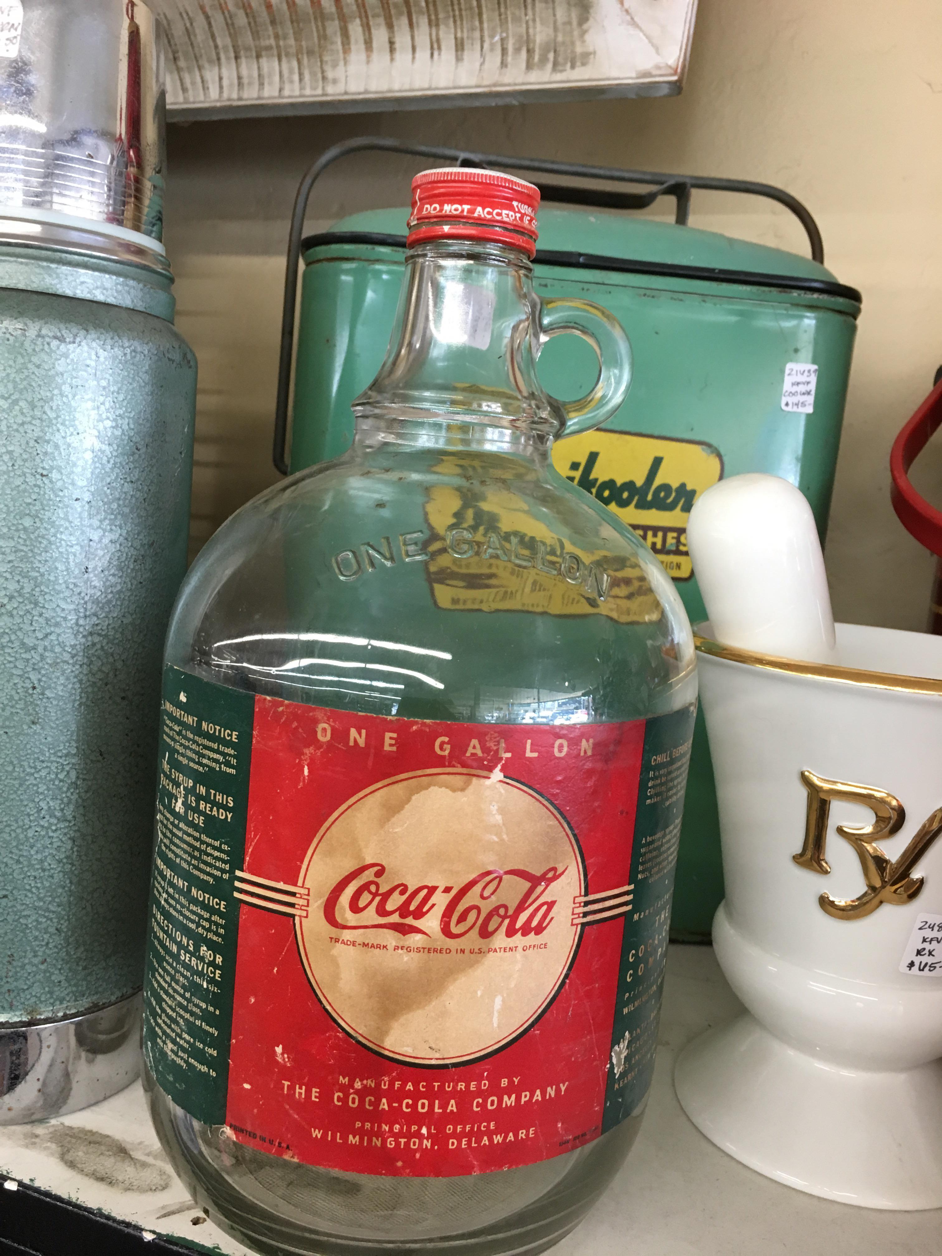 1930s glass coke gallon. | Scrolller