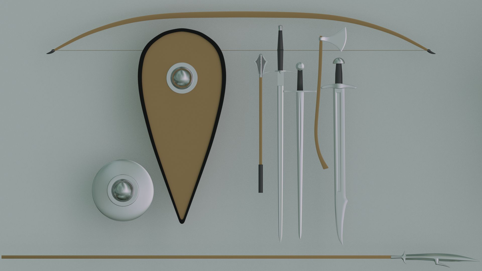 3D rendered medieval weapons | Scrolller