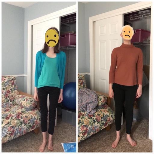 5’8, 95lbs vs 138lbs (BMI 14 vs 21) | Scrolller