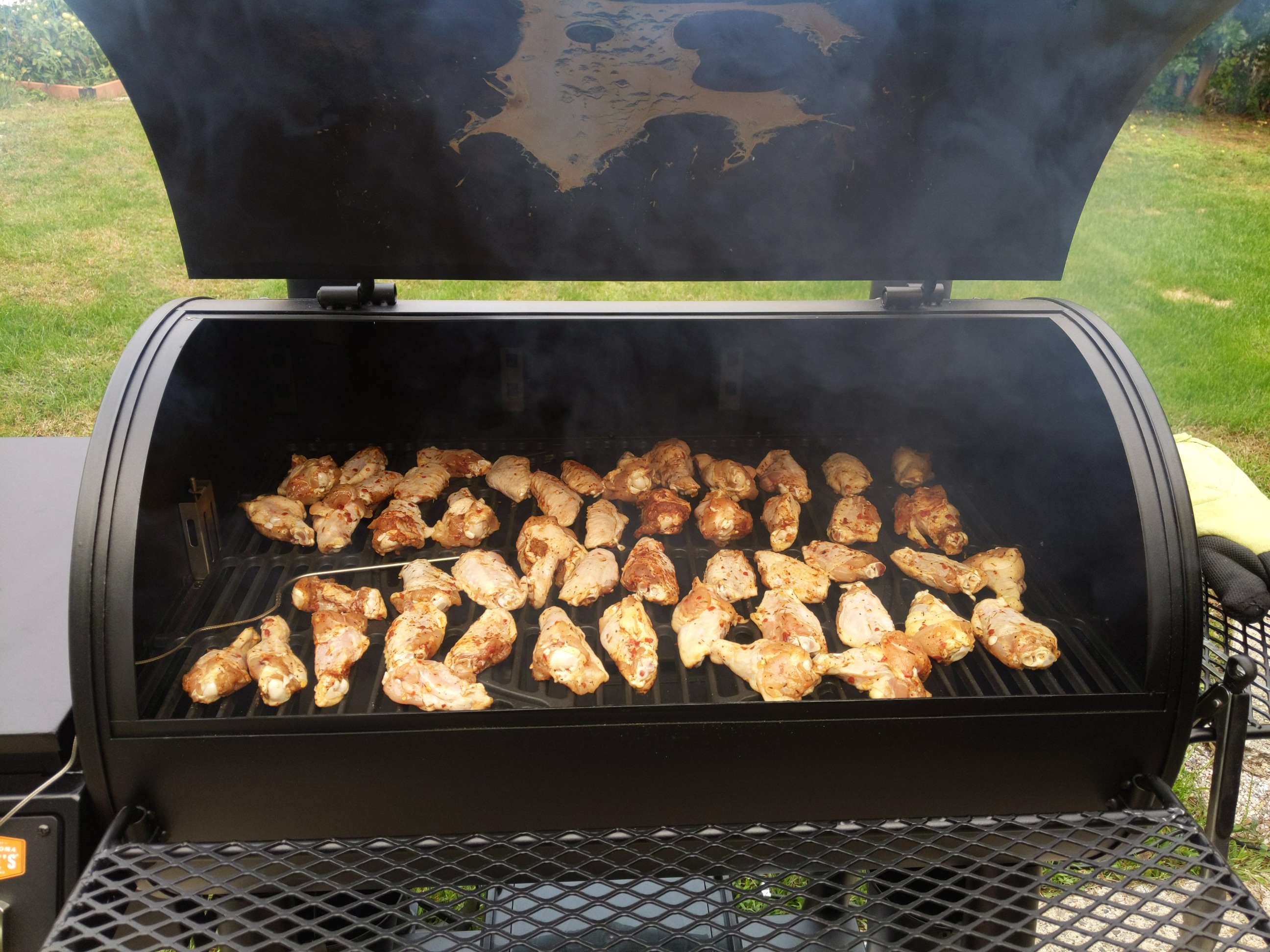 50 Wings on the New Pellet Grill...Sticker Residue in Lid | Scrolller