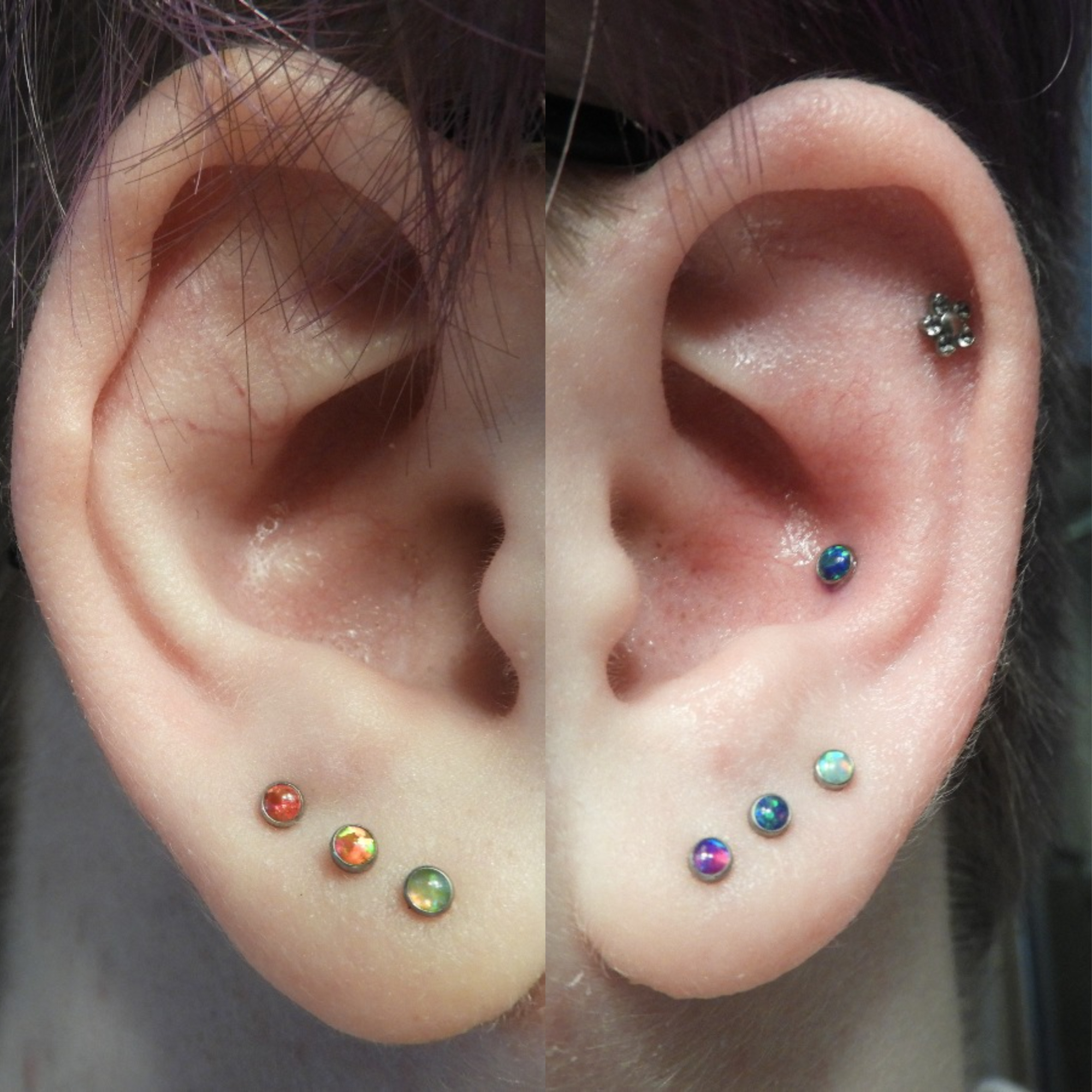#8- a new conch! Done with a 3mm Neometal peacock opal! | Scrolller