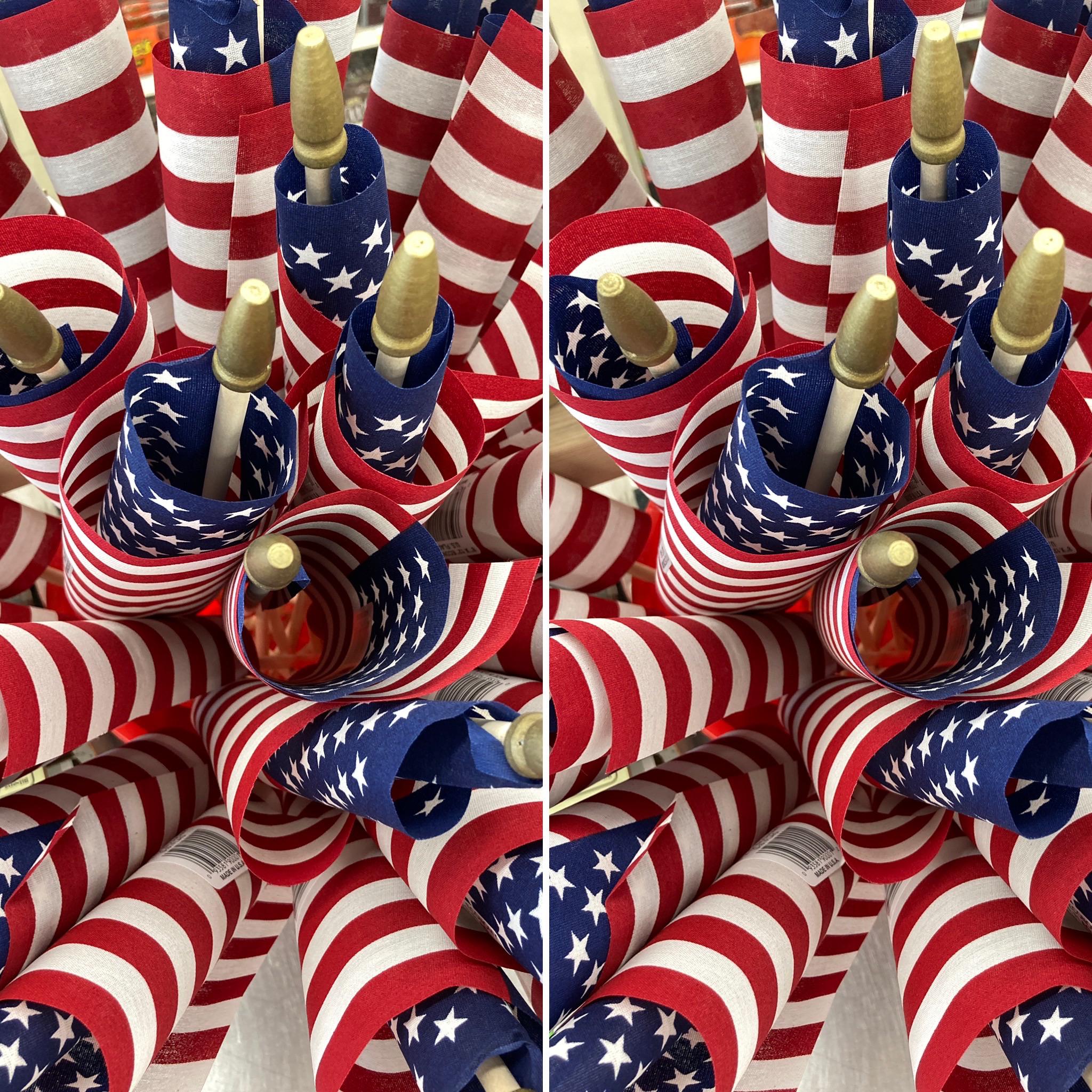 A bunch of small American flags | Scrolller