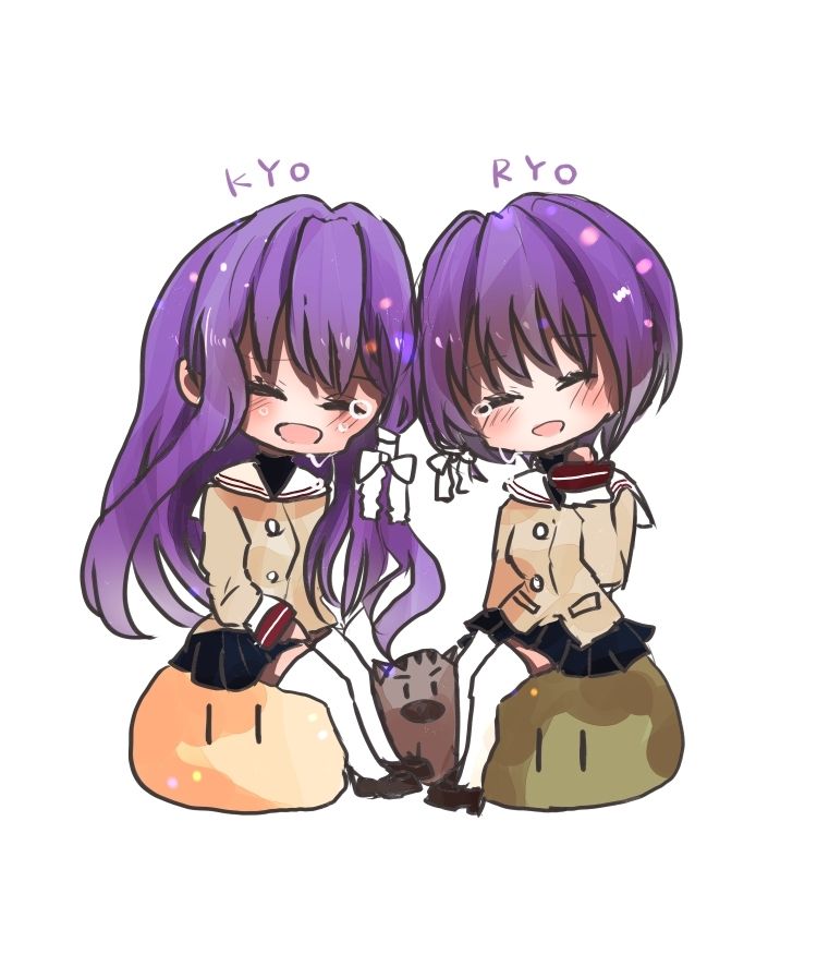 A cute chibi Kyou and Royu (and Botan for good measure) | Scrolller
