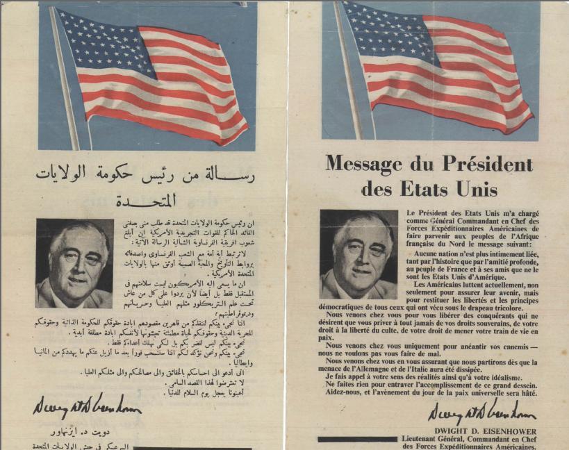 A Flyer In French And Arabic That Was Distributed By Allied Forces In 