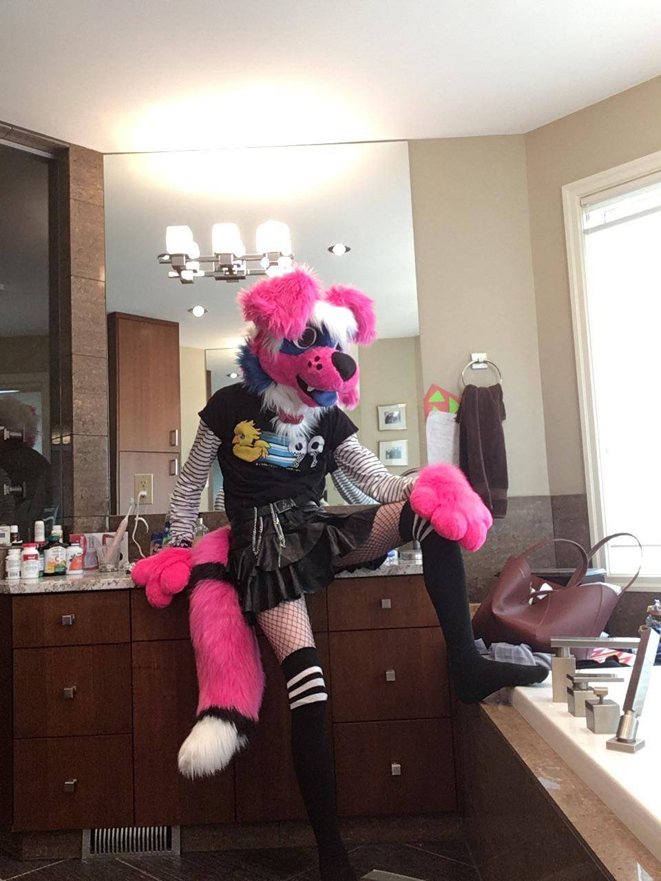 A goth femboy for fursuit friday 🖤 | Scrolller
