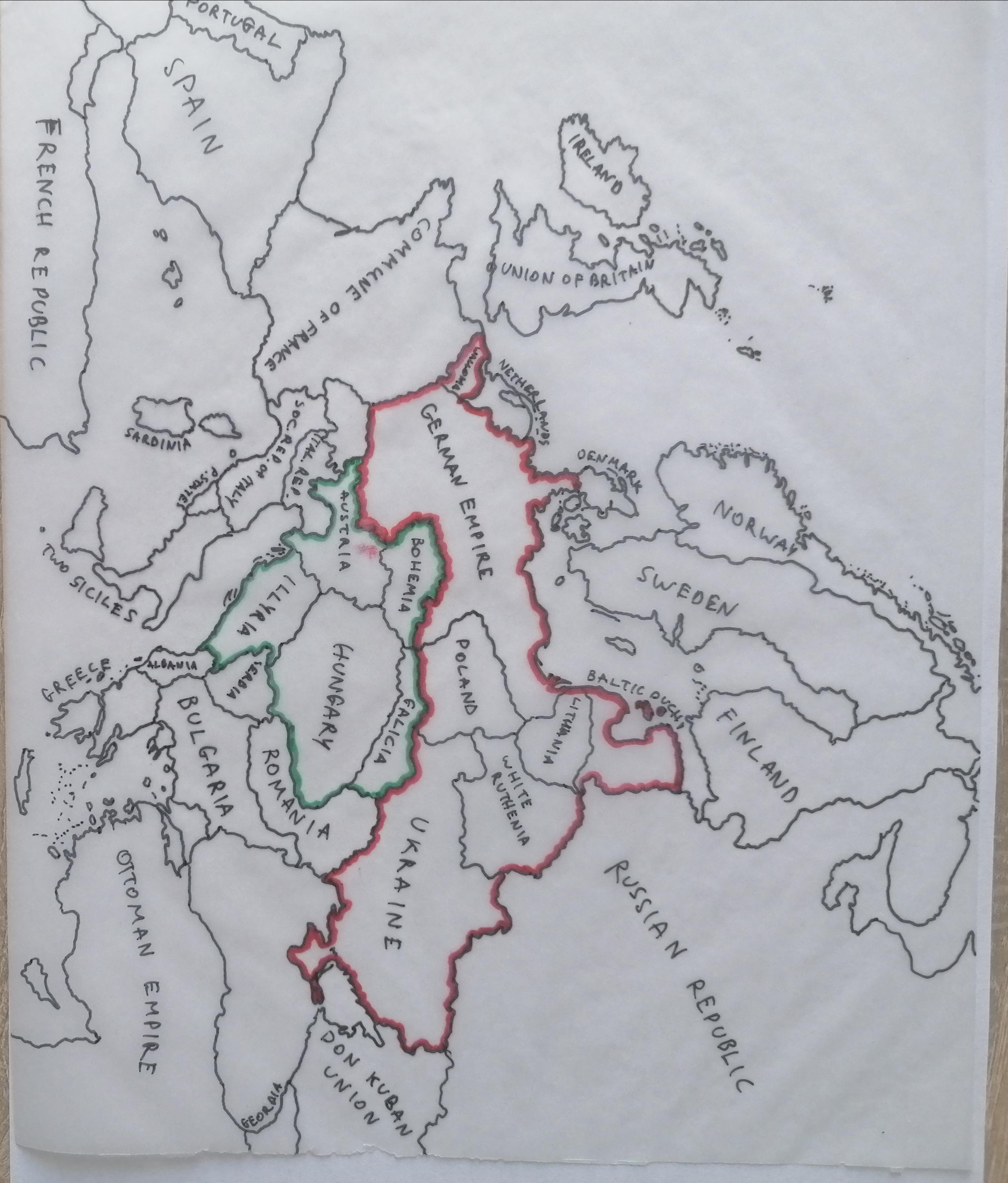 A hand-drawn map of Europe in 1936 | Scrolller