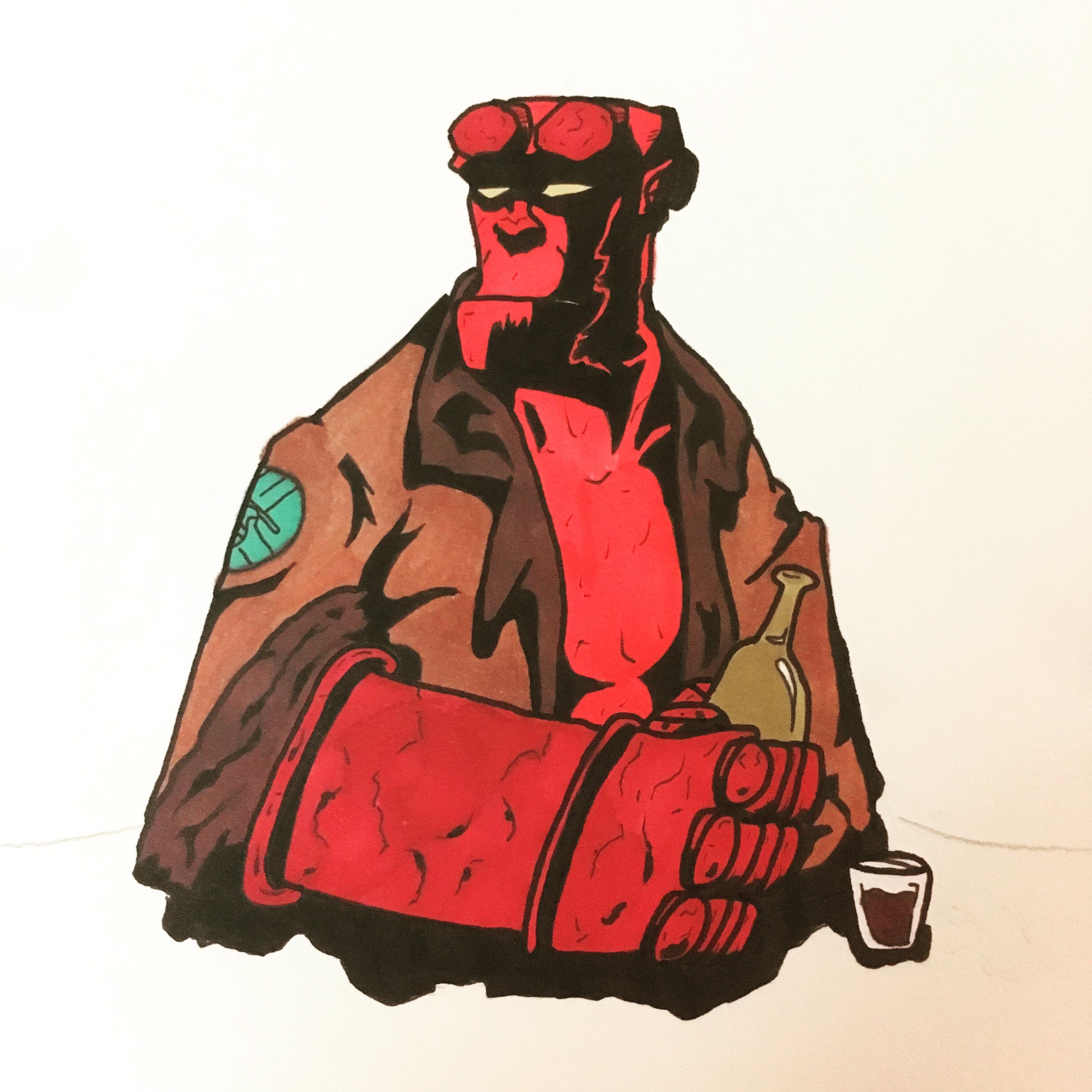 A Hellboy drawing I did the other day | Scrolller