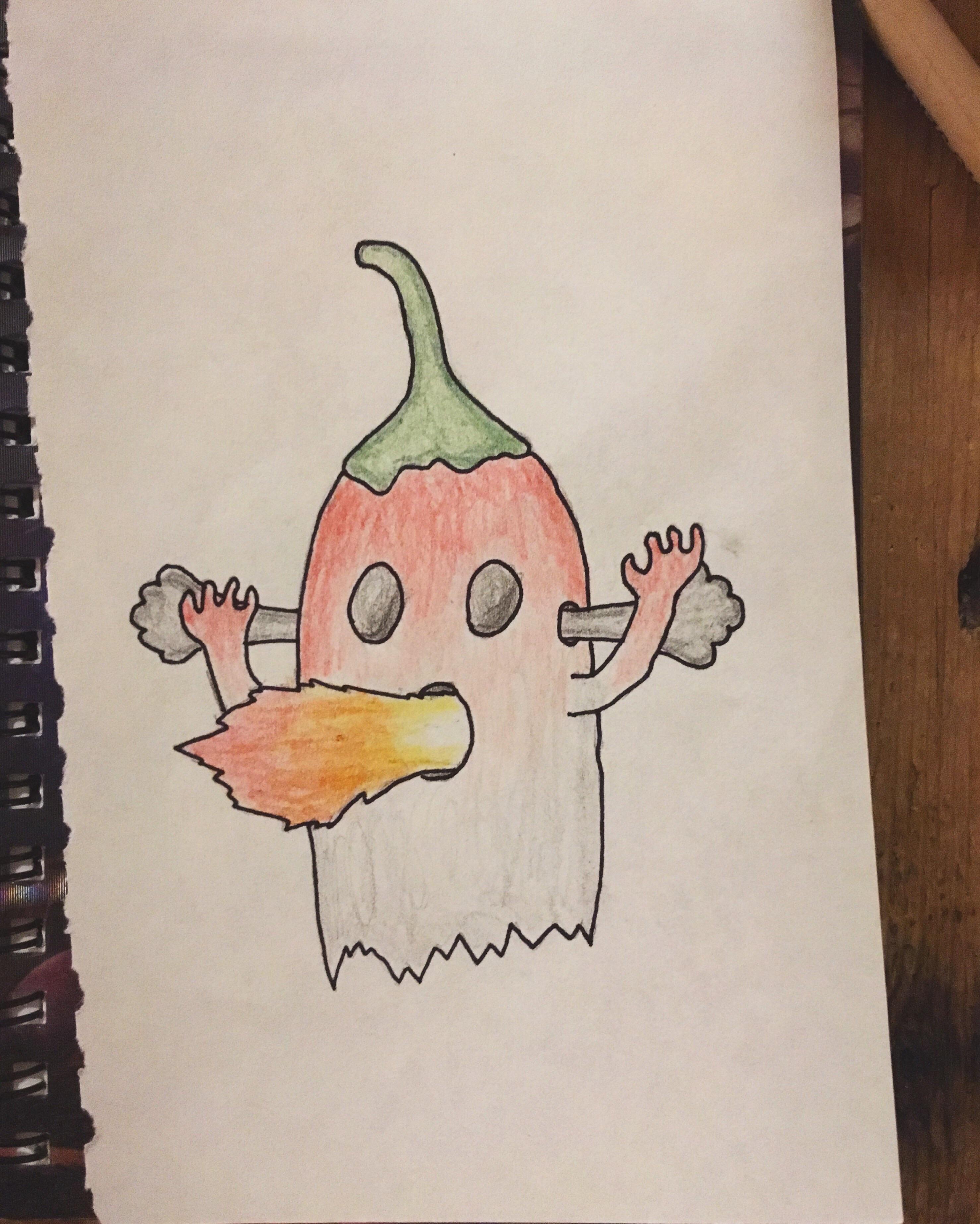 A little ghost pepper I drew | Scrolller