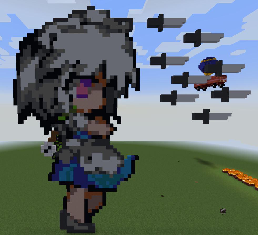 A Minecraft Pixelart of Sakuya Izayoi (Credits to u/valentine_b7) | Scrolller