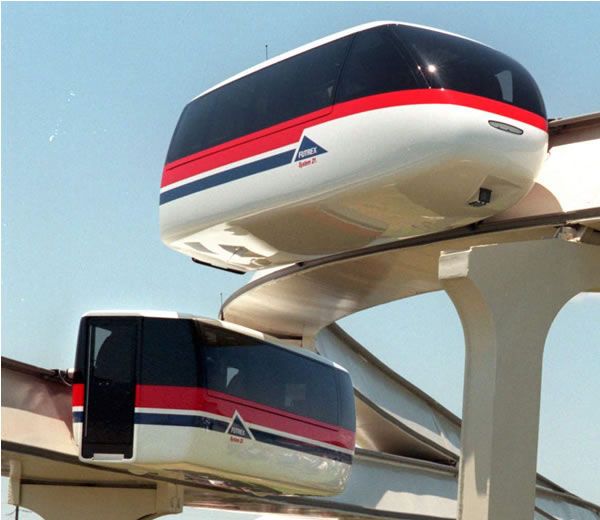 A model of the proposed Futrex commuter train for Charleston, SC that debuted on May 31st, 1986 ...