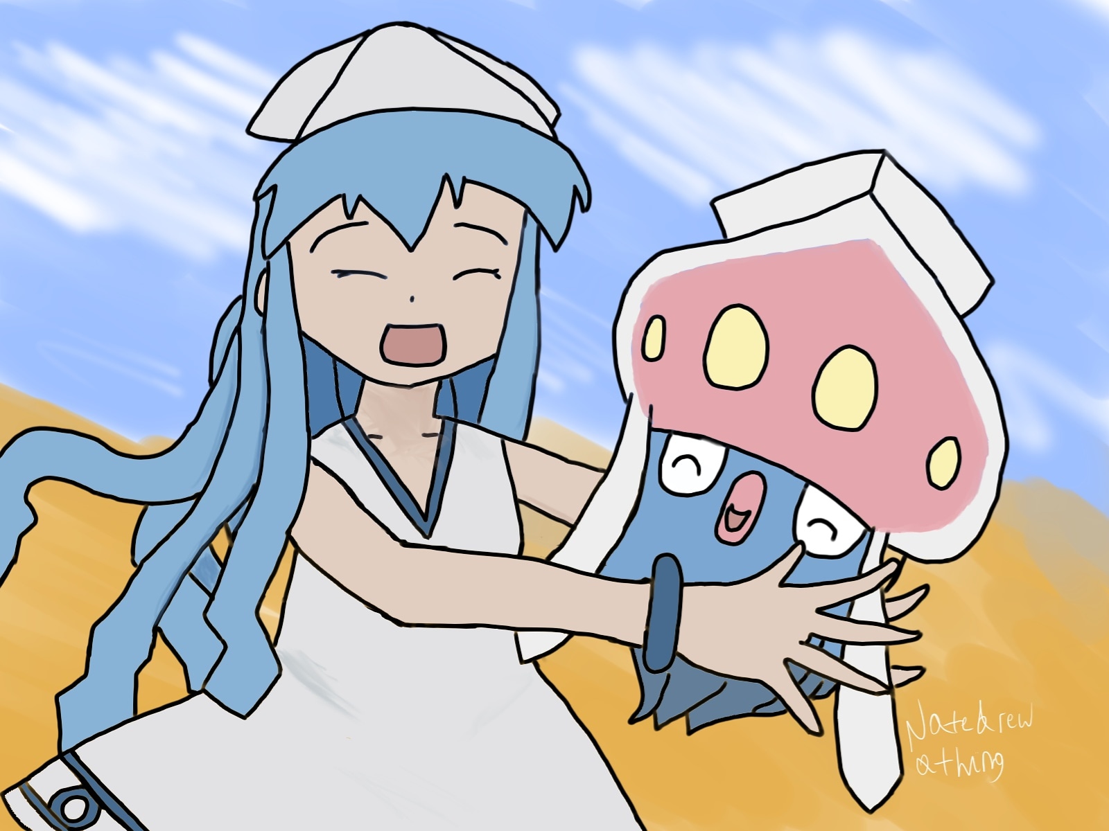 A new companion for the Inkvasion? Squid Girl and Inkay fan art | Scrolller