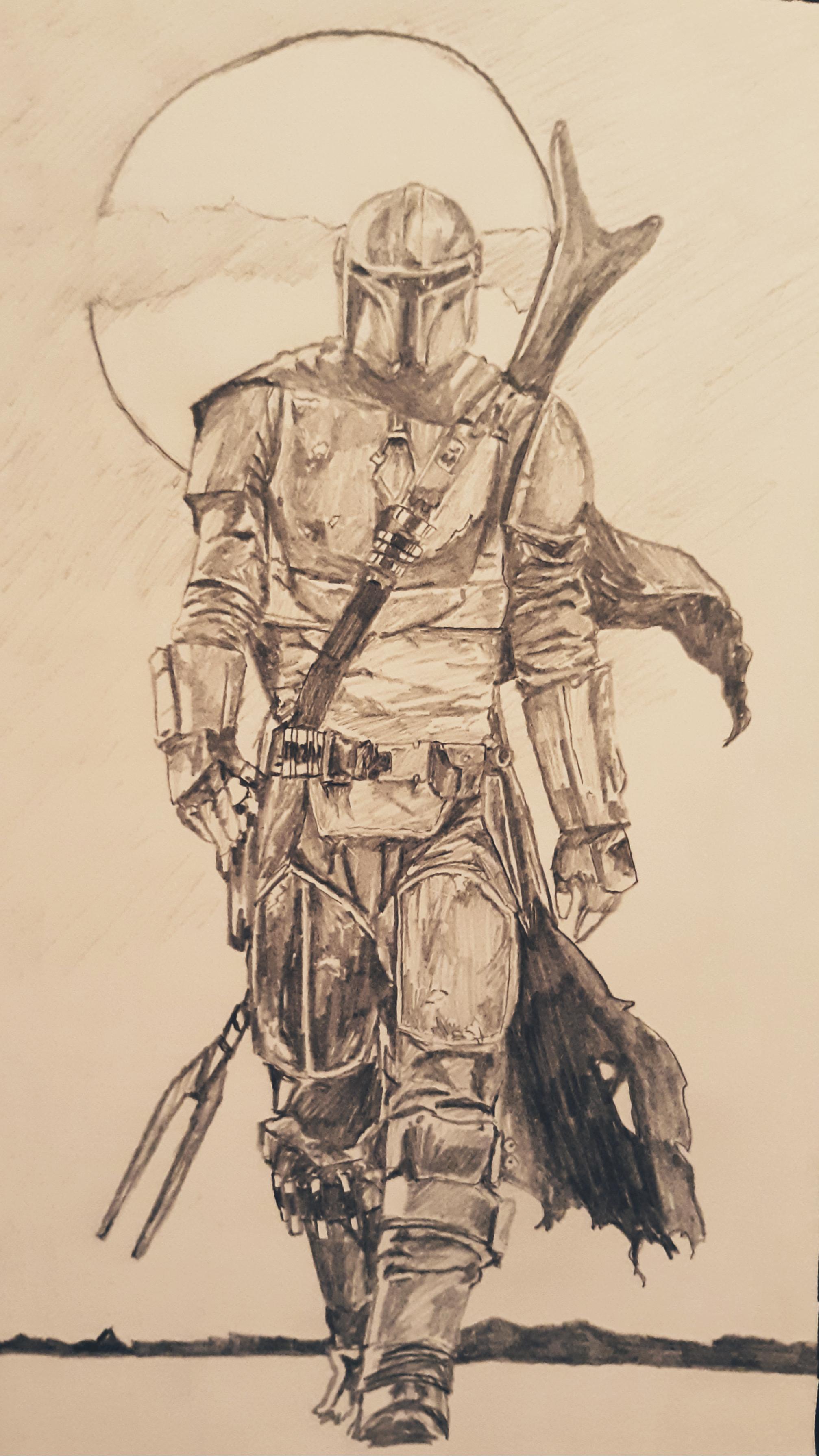 A piece I made watching episode 2 of the mandalorian! A great show I highly recommend | Scrolller