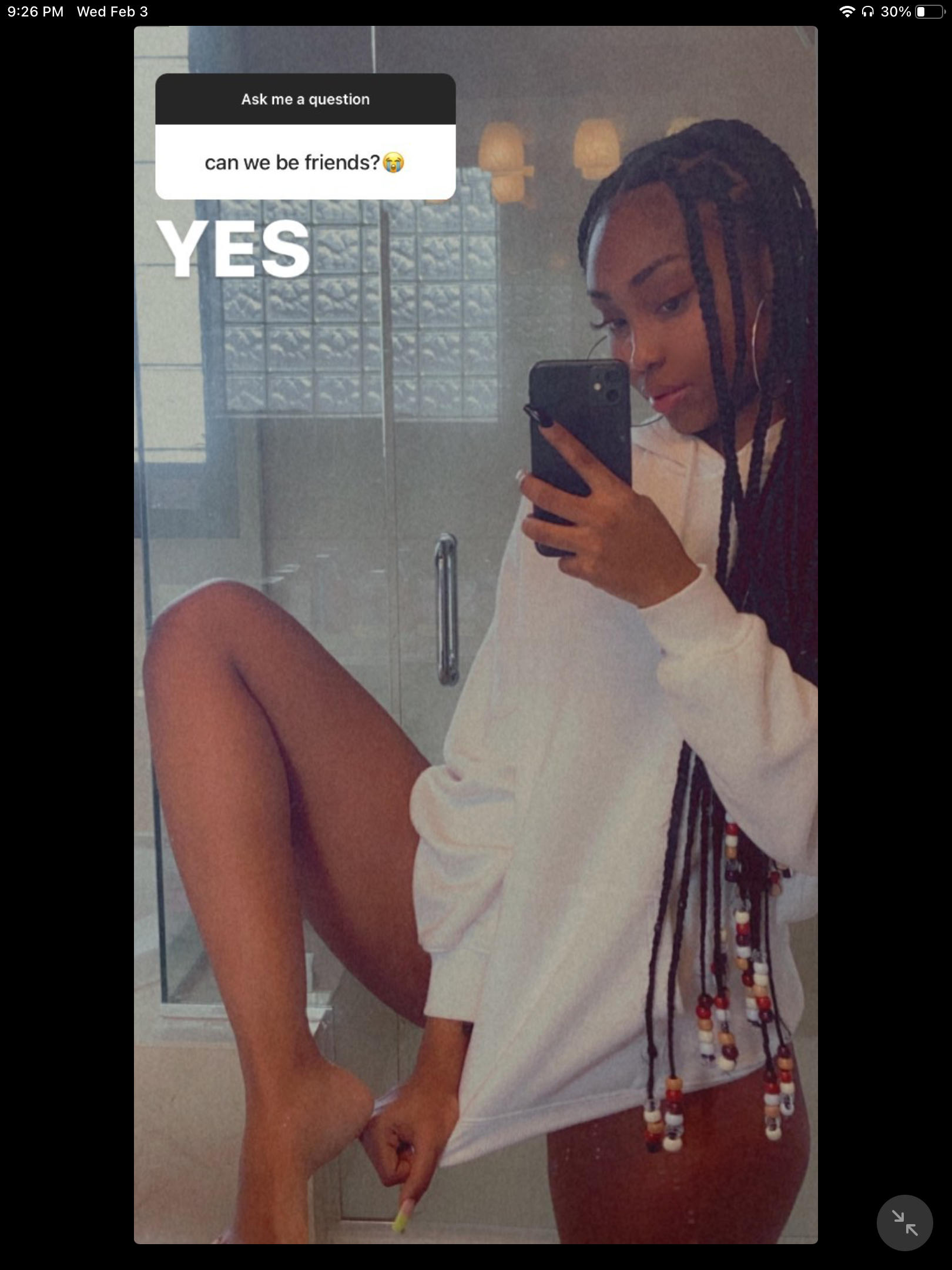 A quick post and delete from her story awhile ago. | Scrolller