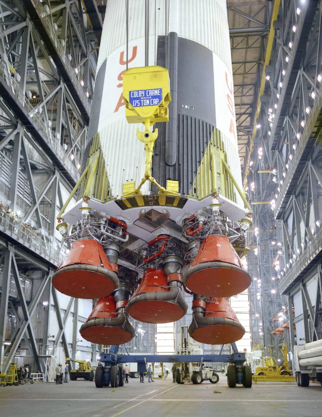 A Saturn V rocket and its five F-1 engines. | Scrolller