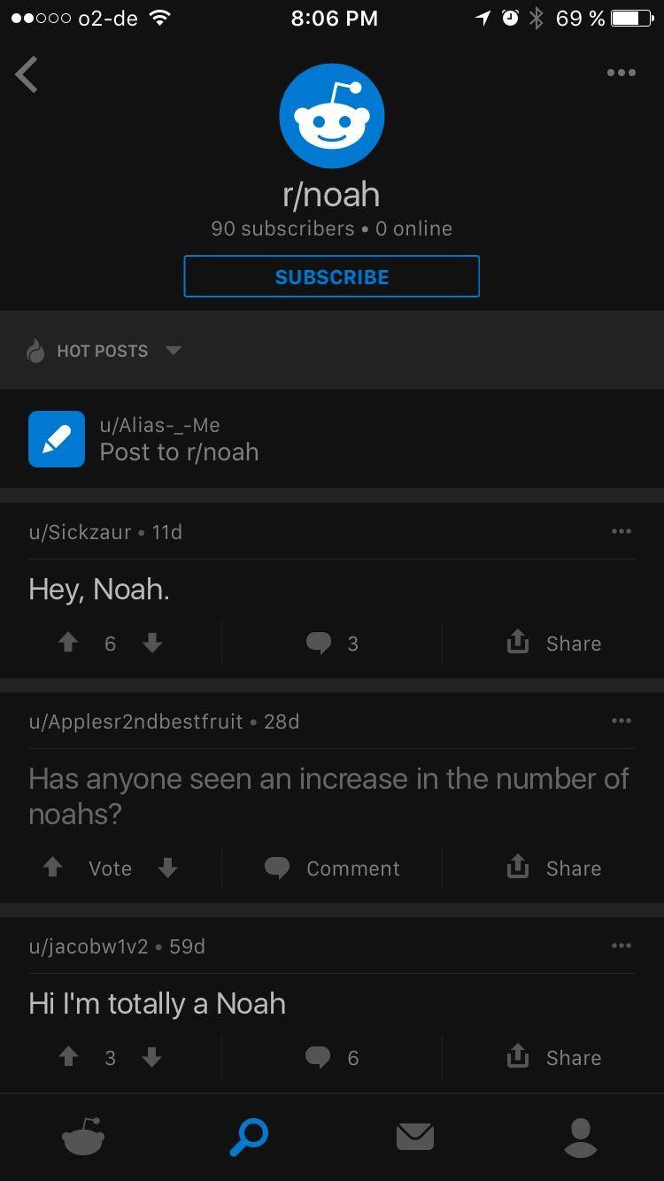 A Subreddit for people named "Noah" | Scrolller