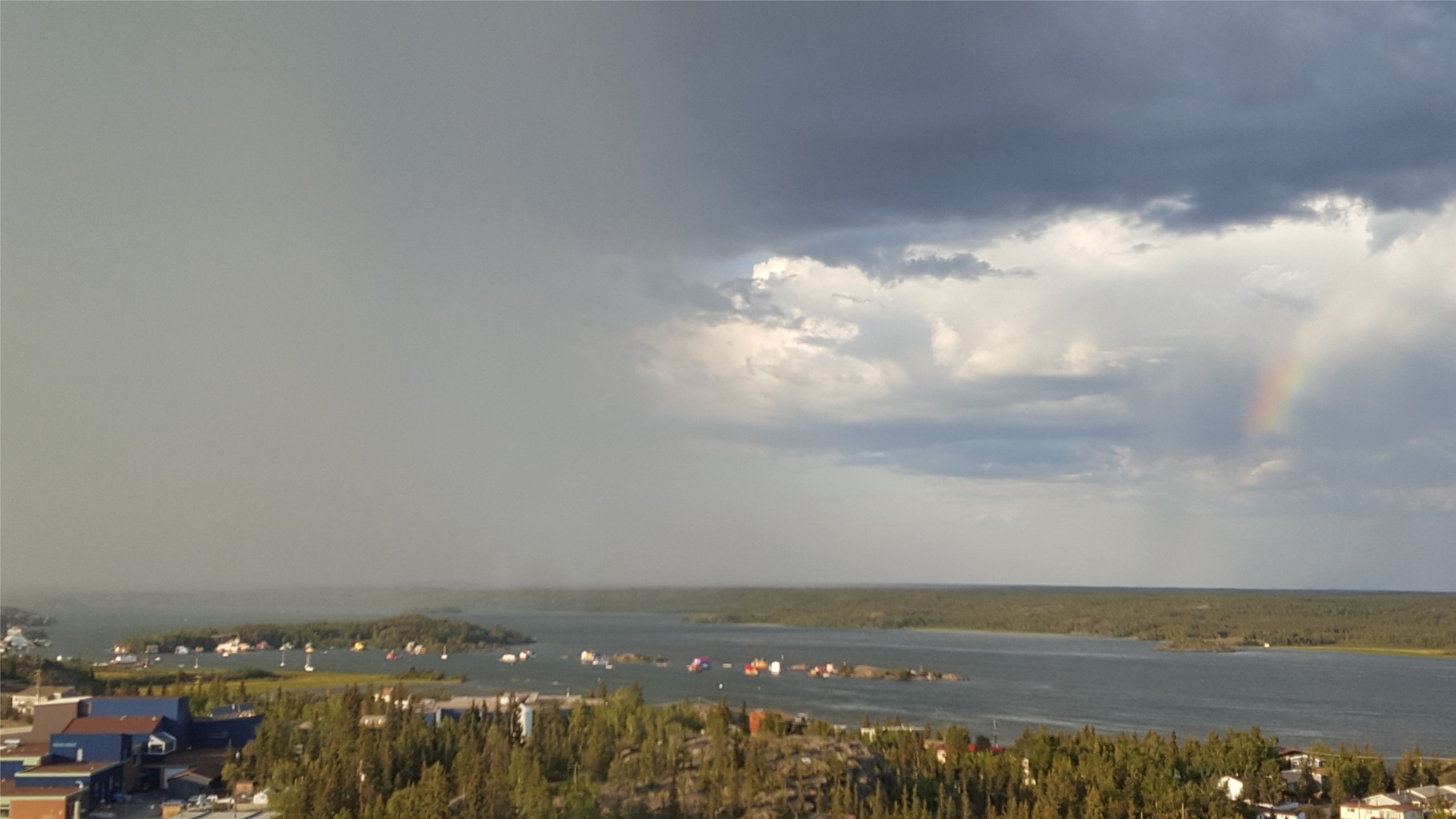 A summer storm rolling over Houseboat Bay. View from Frasier Tower penthouse. | Scrolller